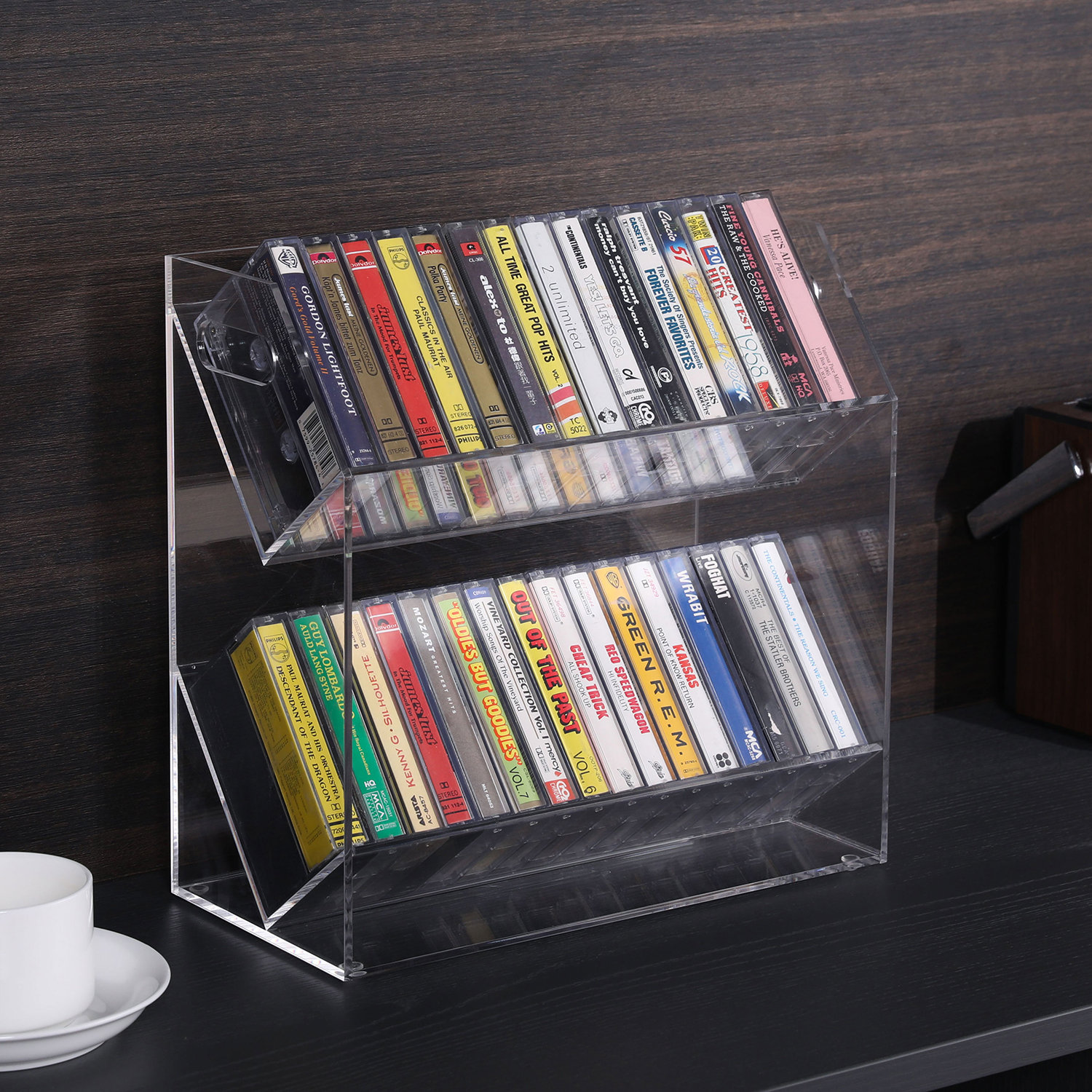 Latitude Run® 2 Tier Acrylic Multimedia Media Shelves | Wayfair