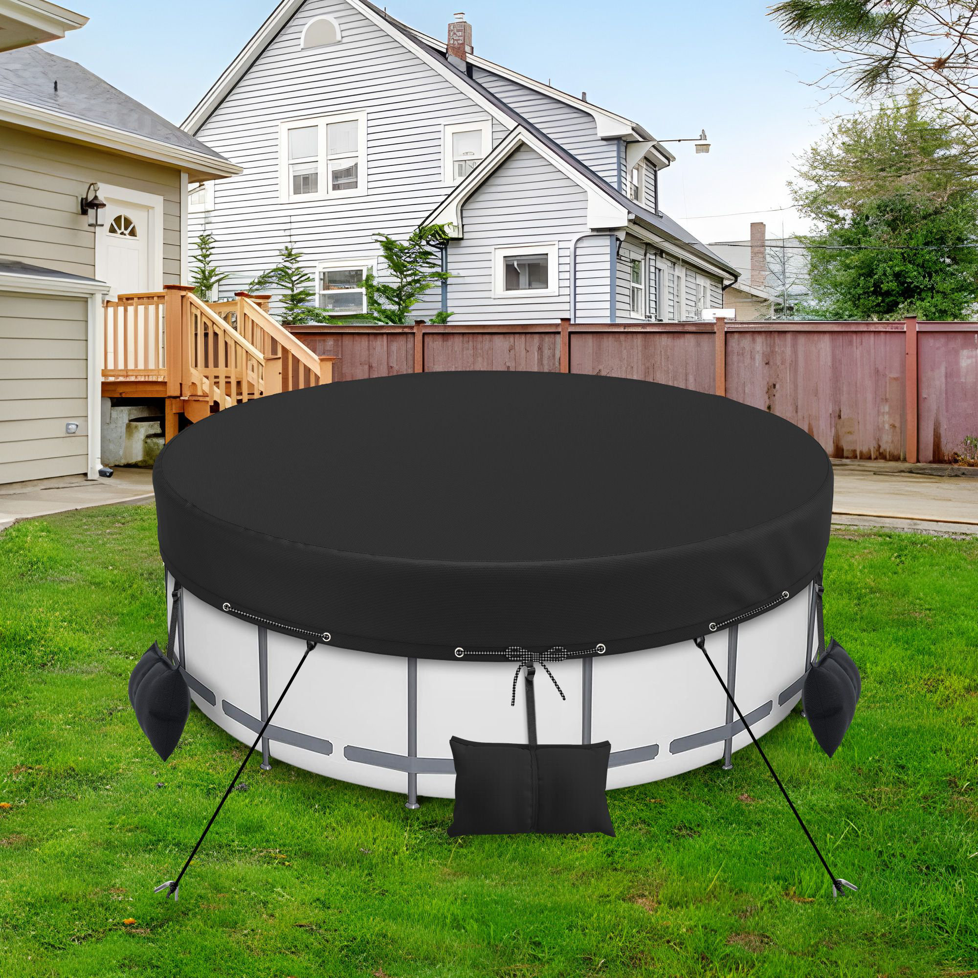 STARTWO Waterproof Round Pool Cover for Above Ground Pools | Wayfair