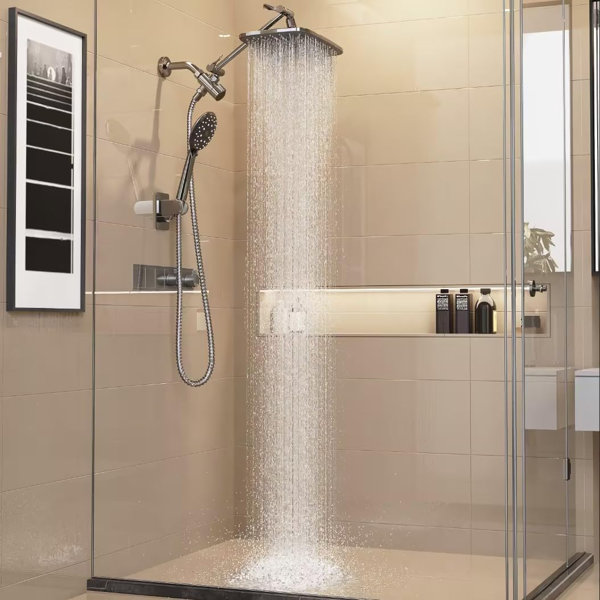 FVOAI High Pressure Rain Shower Head Combo With Extension Arm- Wide ...