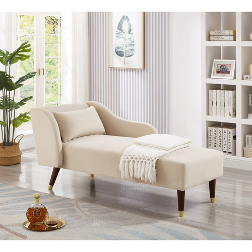 Mercer41 Tennielle Velvet Chaise Lounge | Wayfair