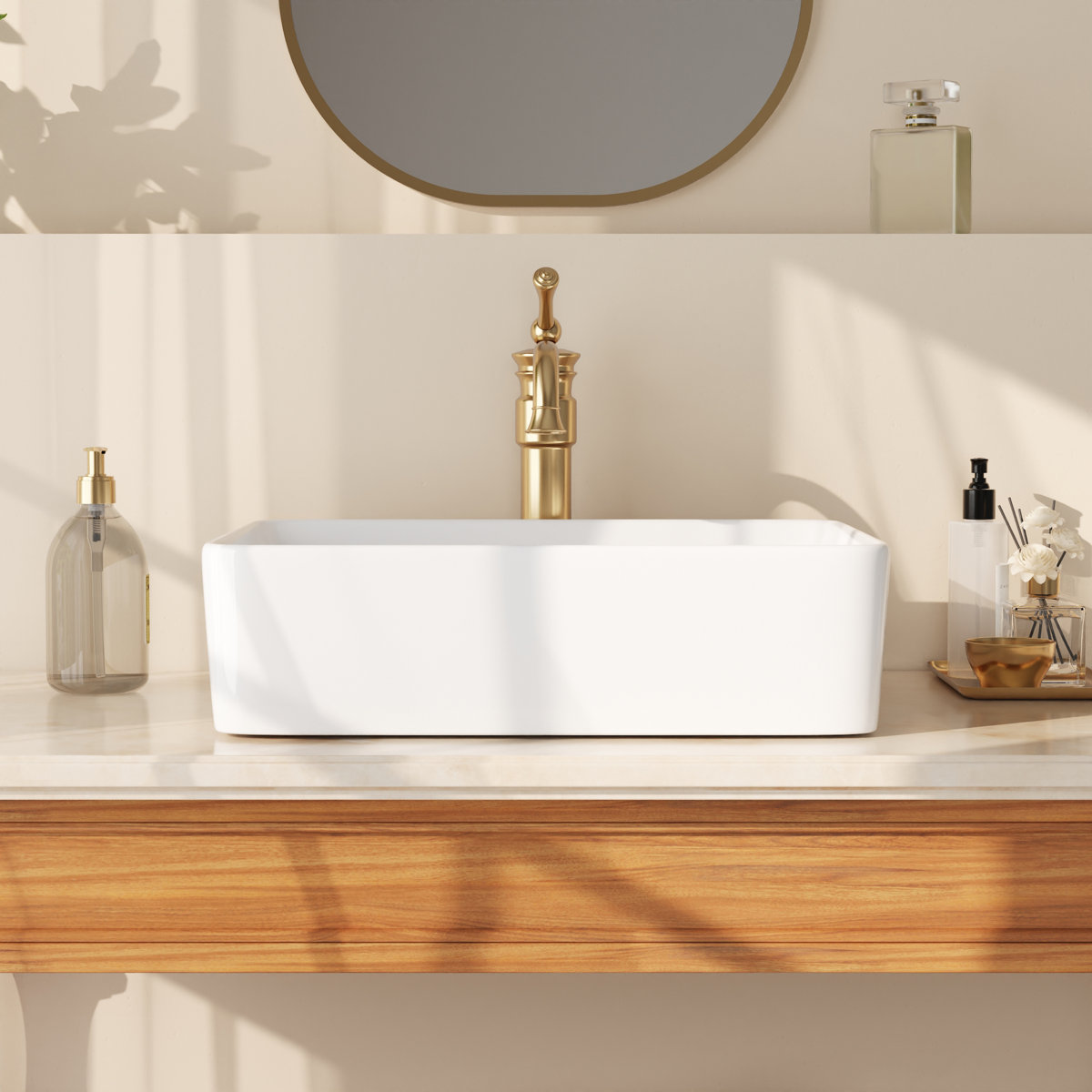 DeerValley Ally 19" x 15" Vitreous China Rectangular Bathroom Sink ...