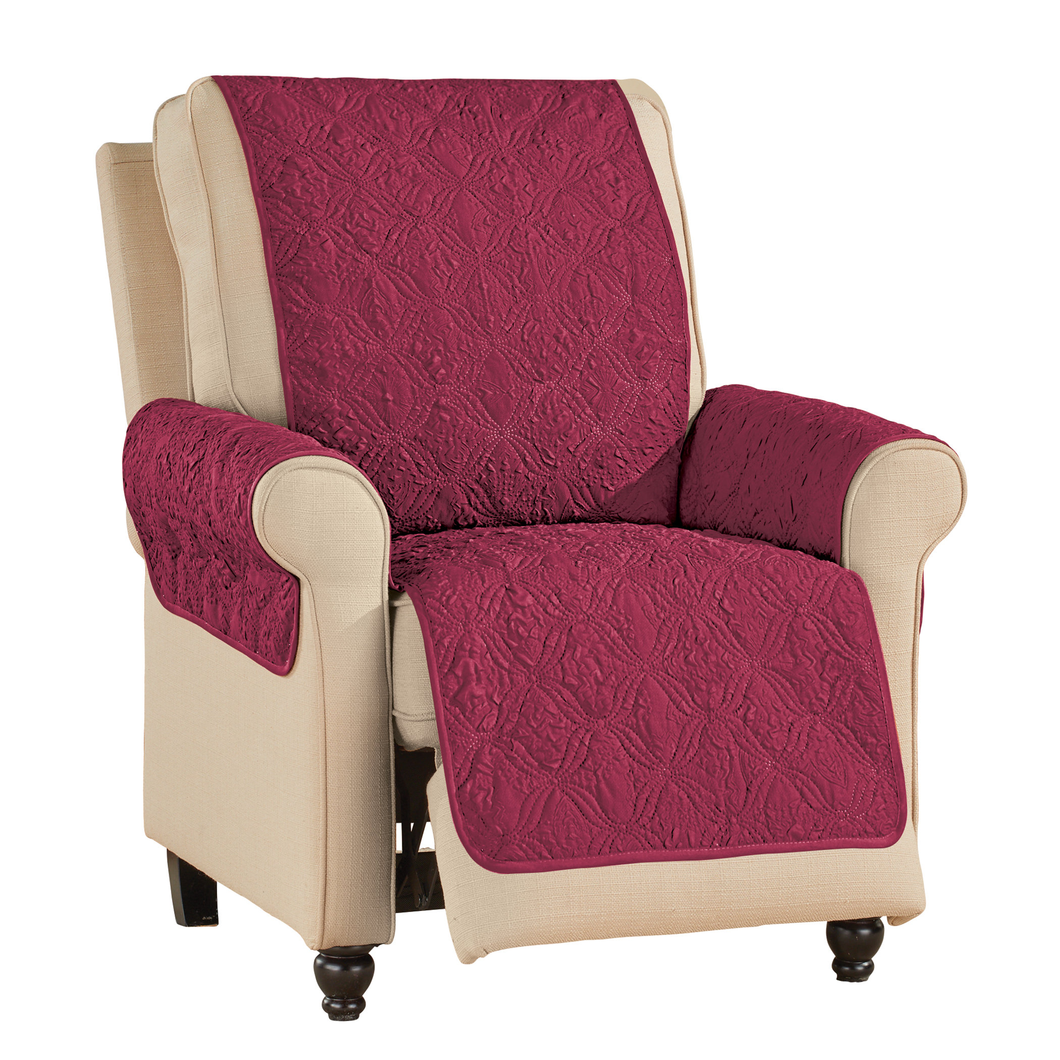 Winston Porter Embossed Ogee Pattern Quilted Furniture Cover | Wayfair