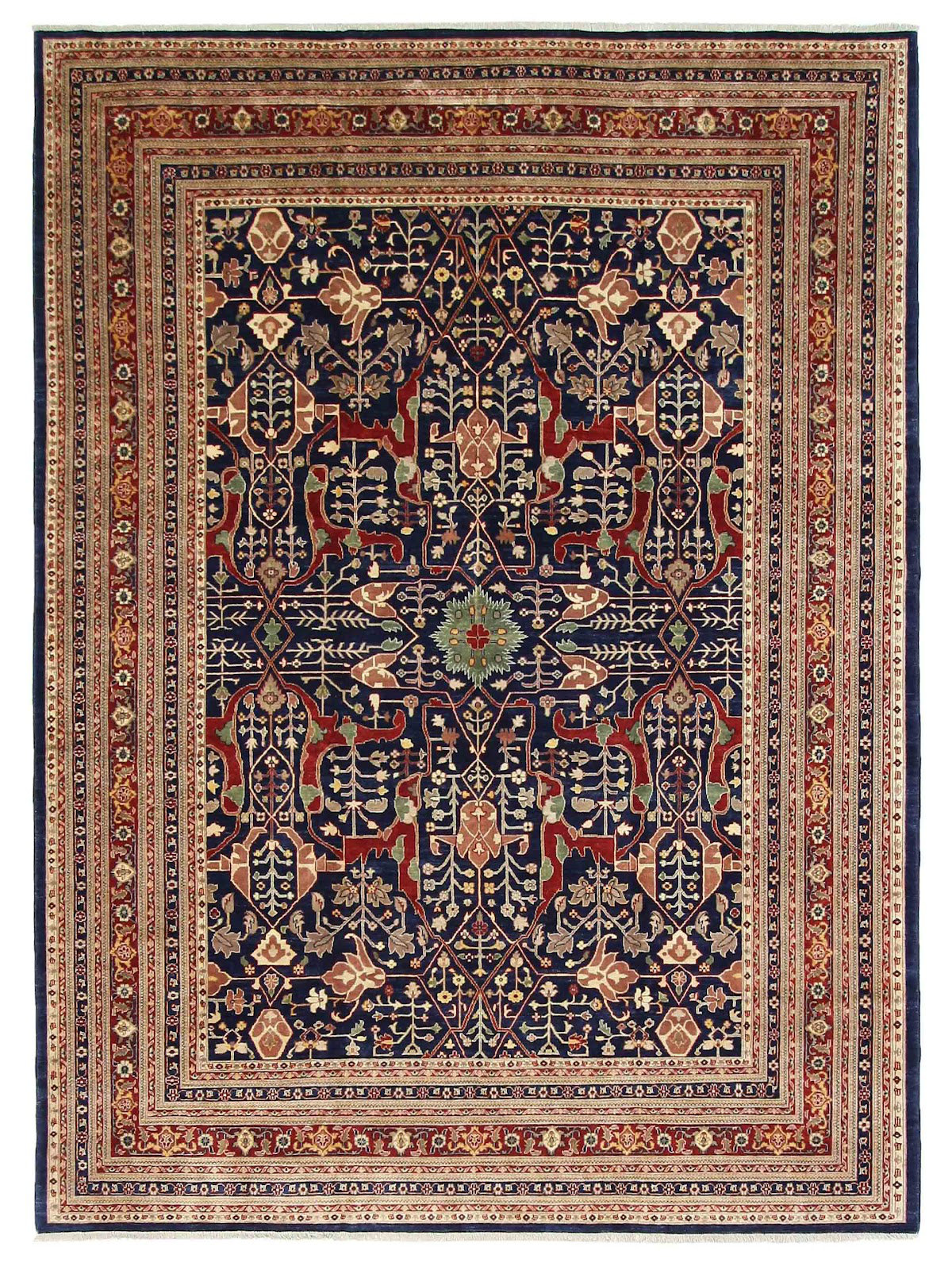 Isabelline Davey Hand Knotted 12x14 Navy Rug | Wayfair