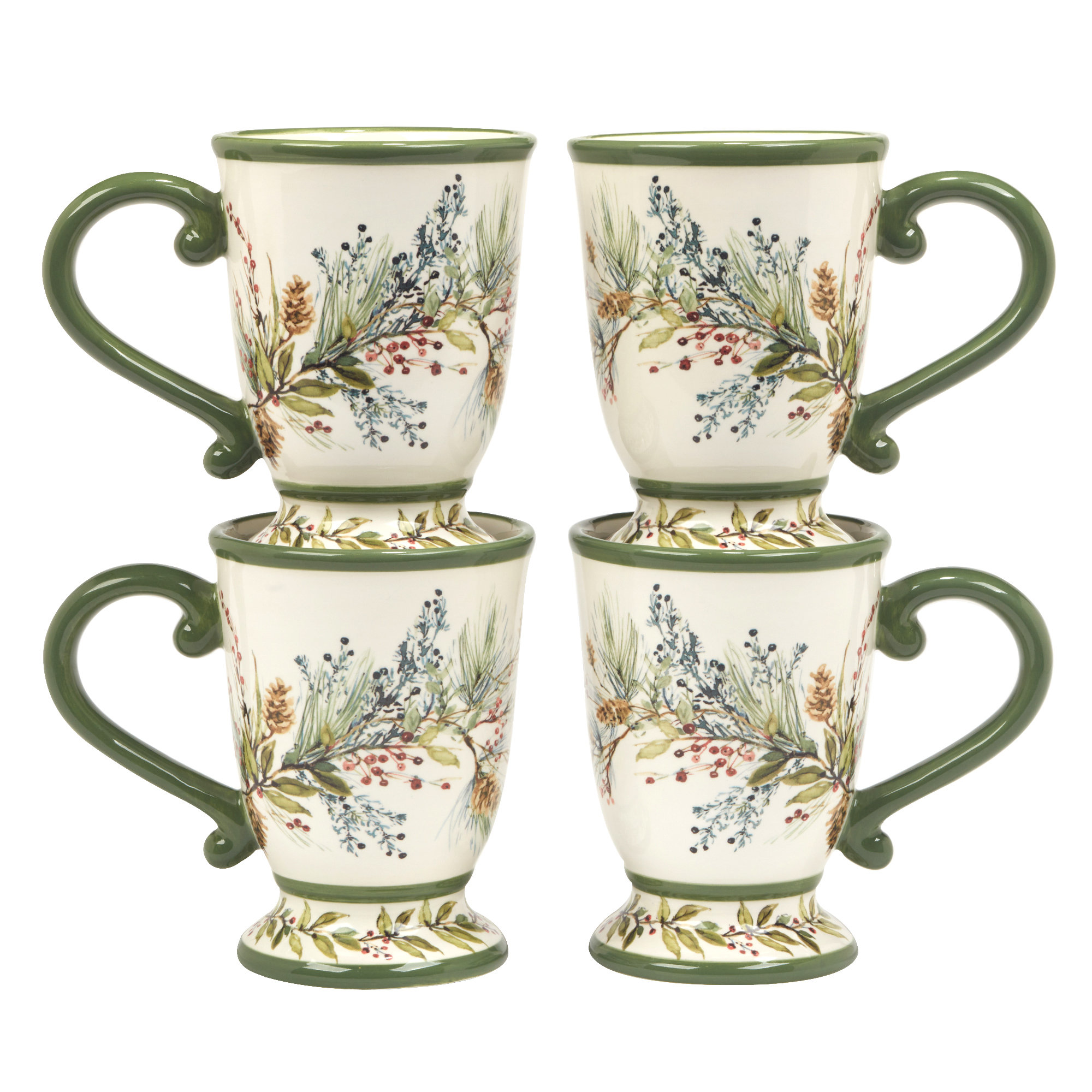 Certified International Winters Forest Set of 4 Mugs 18 oz | Wayfair