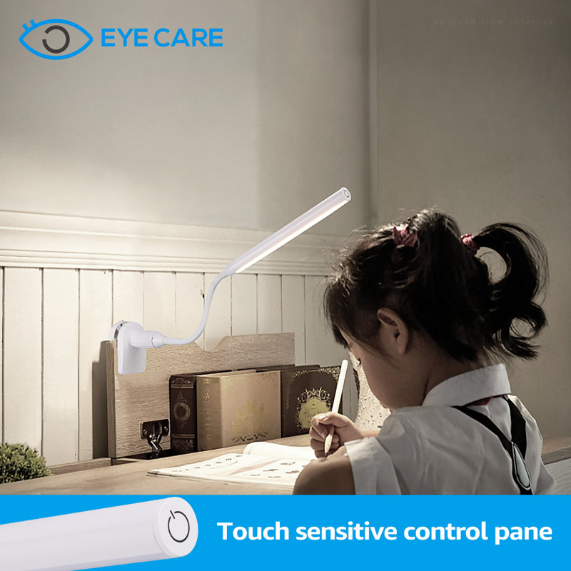 Latitude Run® Flexible Study Clamp Lamp USB Powered Dimmable Touch ...