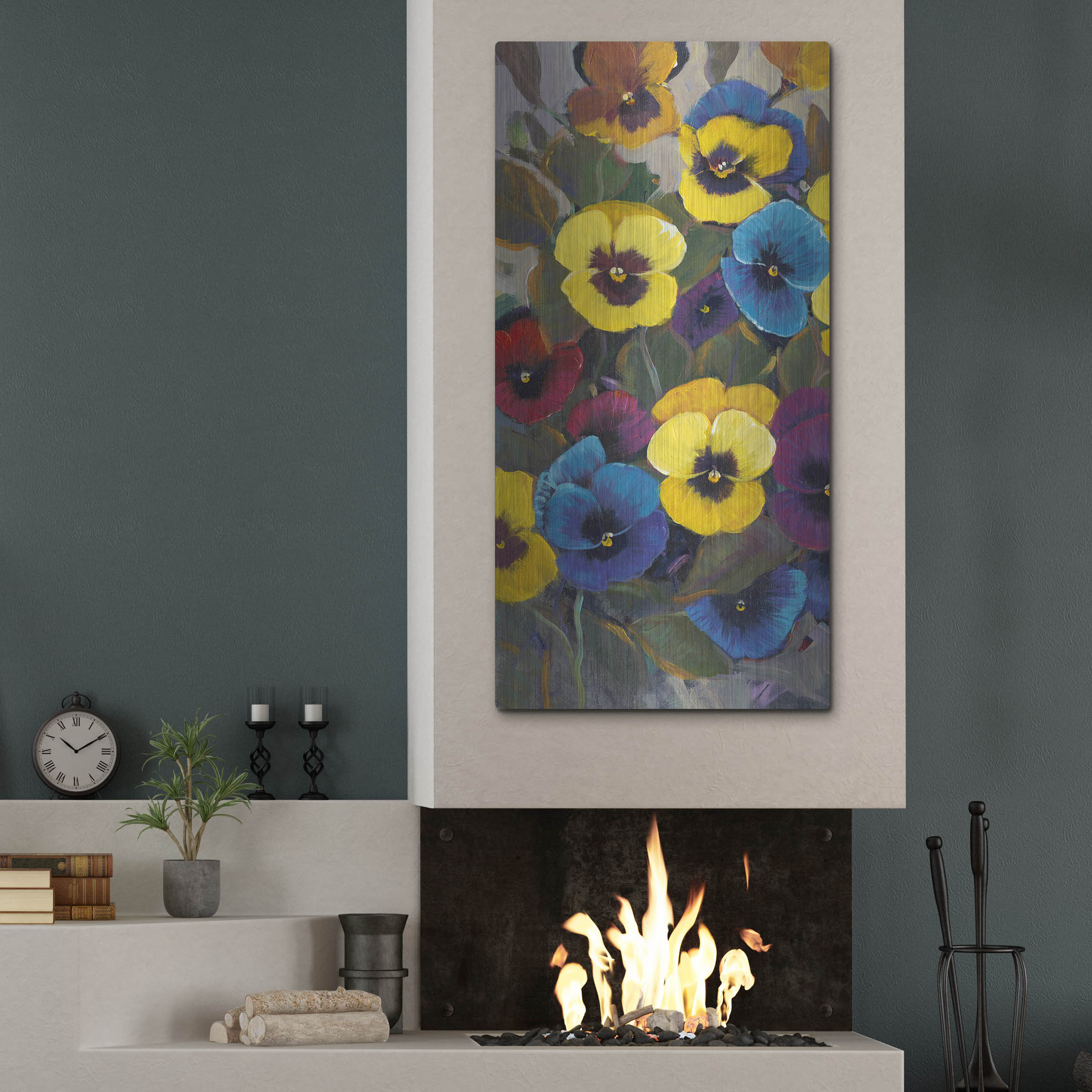 Luxe Metal Art 'Pansy Panel I' By Tim O'Toole, Met " Luxe Metal Art ...