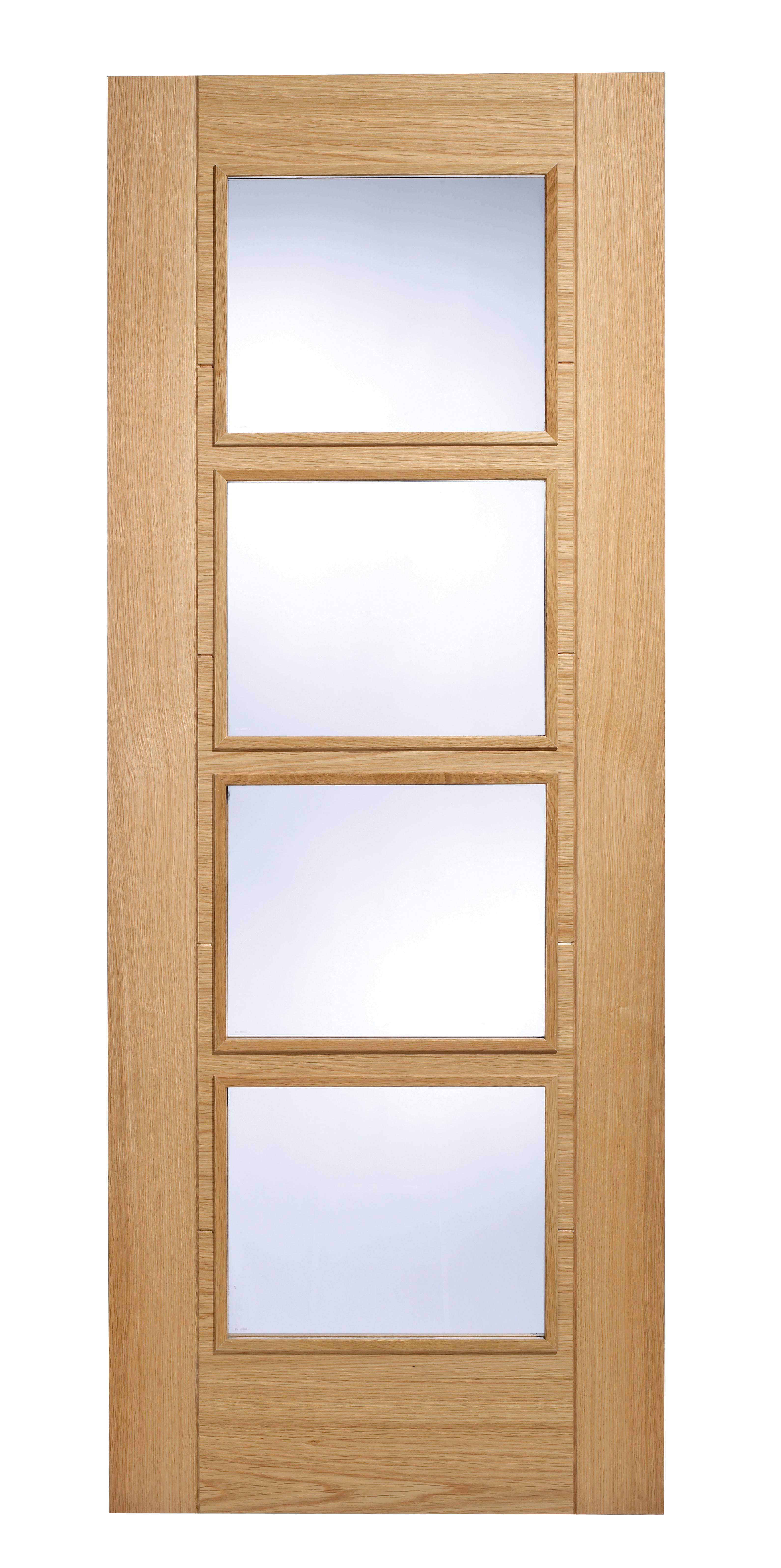 LPD Doors Vancouver 4L Glazed Prefinished Oak Internal Door | Wayfair.co.uk