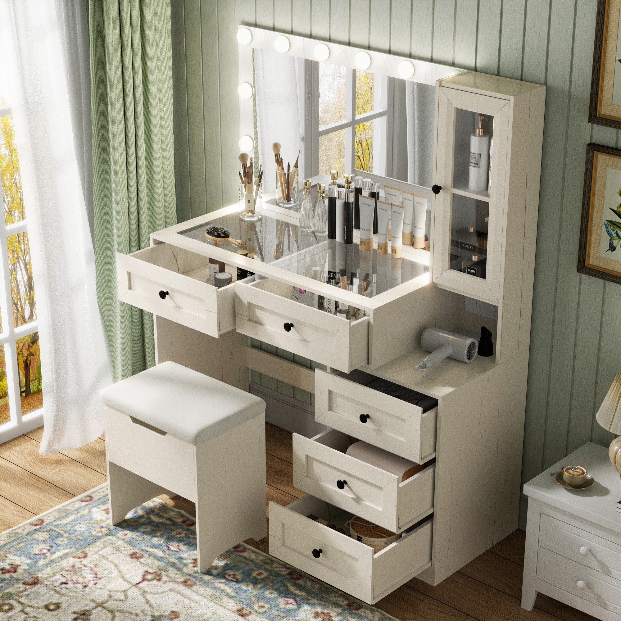 lighted makeup vanity