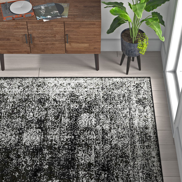 Mistana™ Brandt Floral Black Area Rug & Reviews | Wayfair