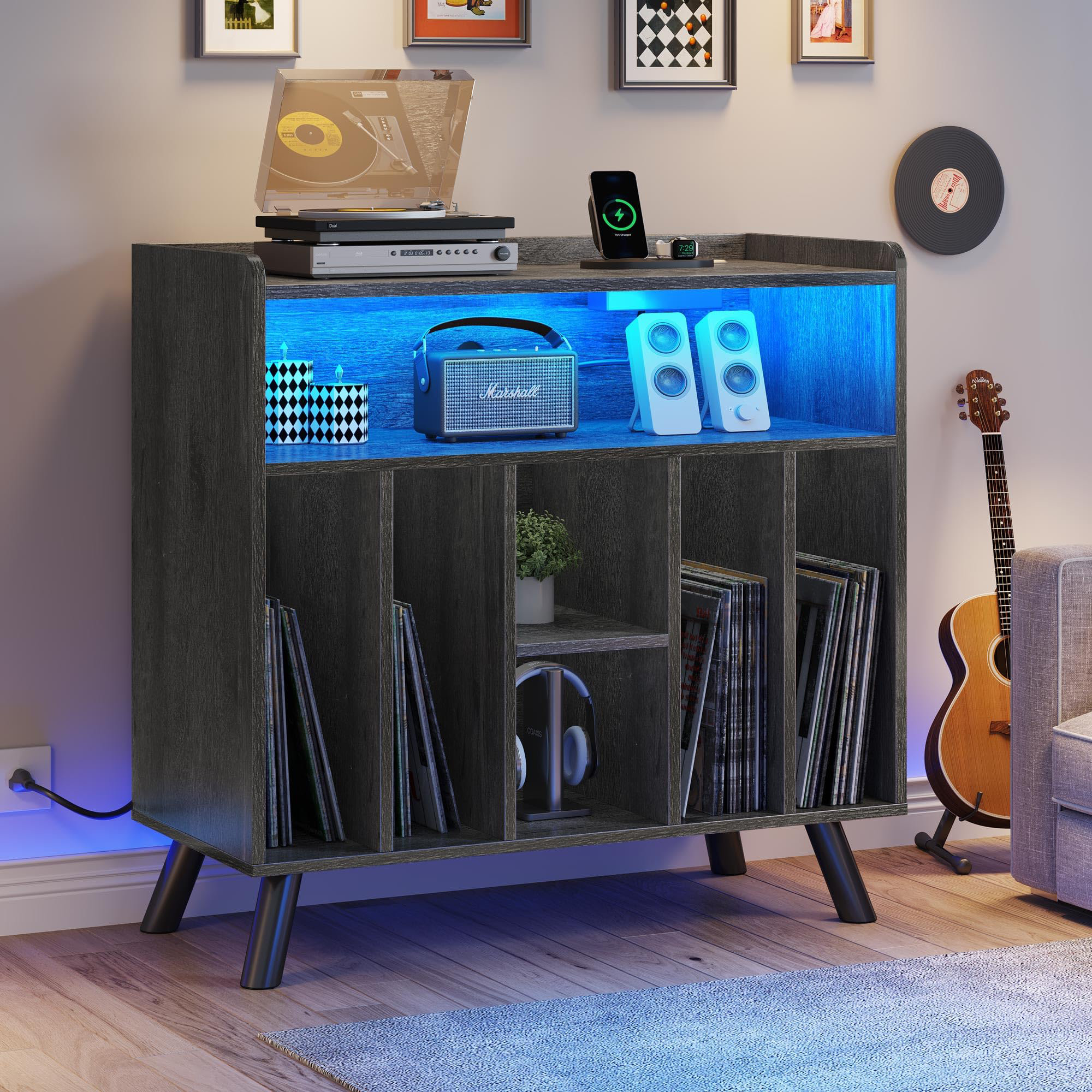 Latitude Run® Record Player Audio Rack | Wayfair