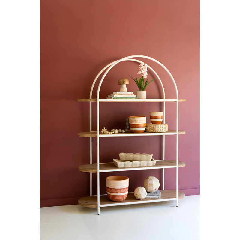 Kalalou Painted Metal Arched Display With Four Wooden Shelves | Wayfair