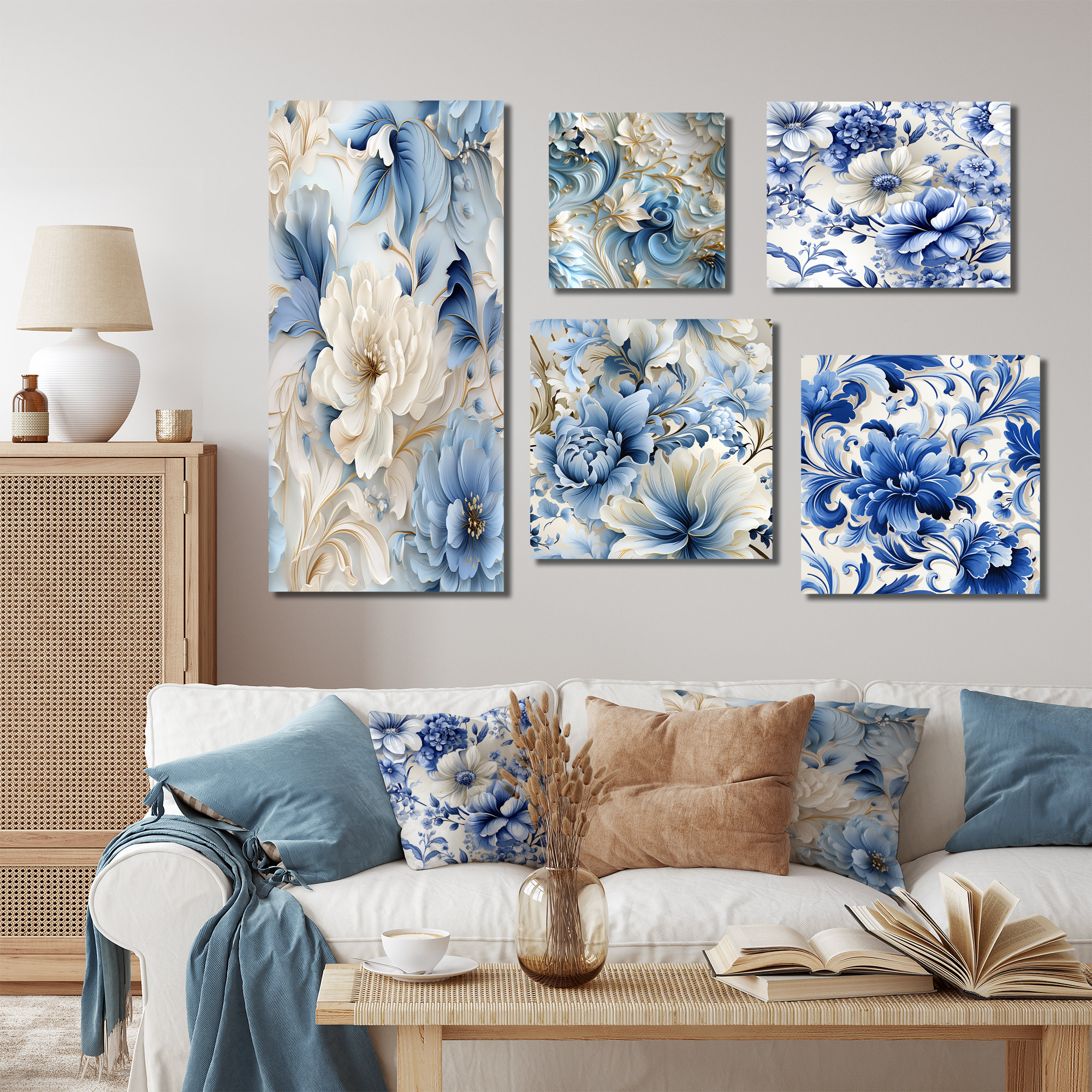 Design Art Ethereal Rococo Swirls Victorian Pattern - Floral Wall Art ...