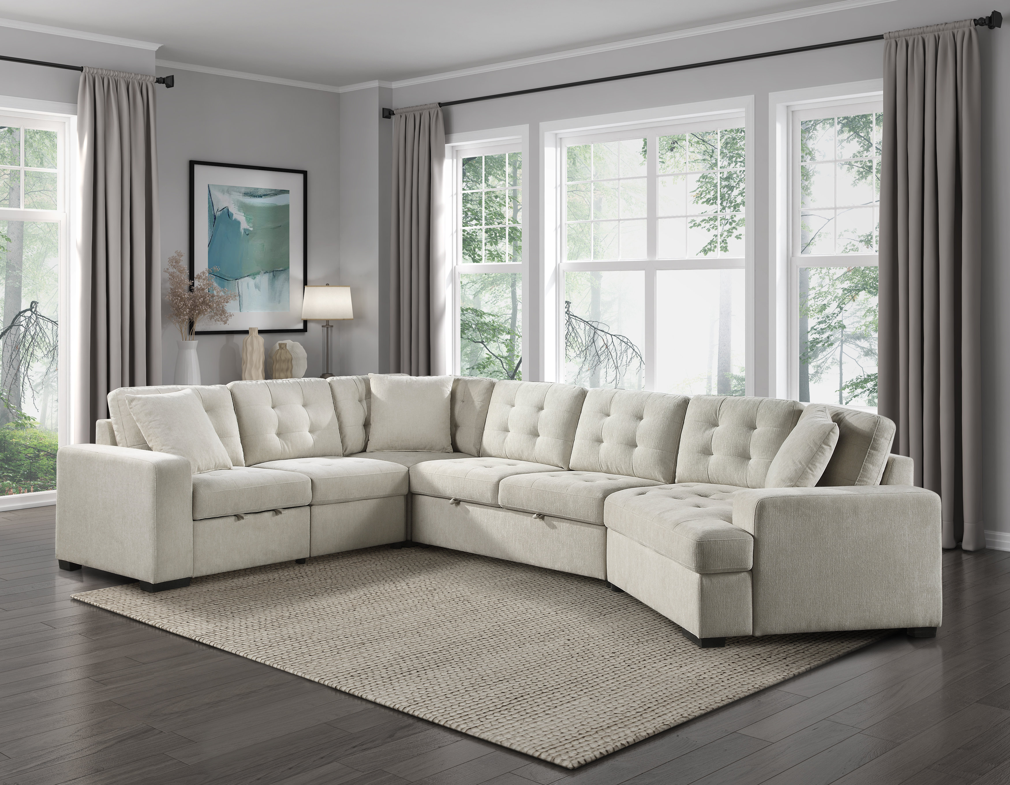 Wade Logan® Aneria 149" Wide Symmetrical Corner Sectional | Wayfair