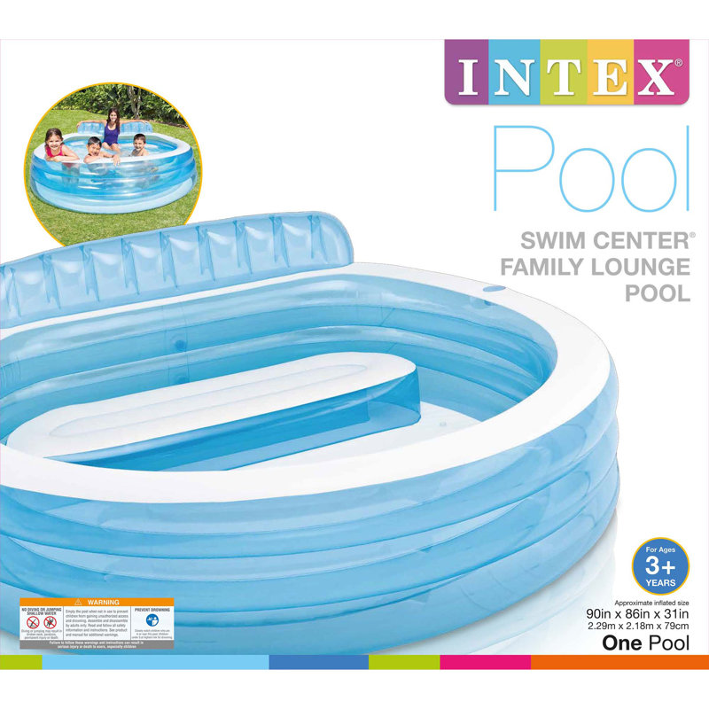 Intex Swim Center Round Inflatable Above Ground Family Lounge Outdoor ...