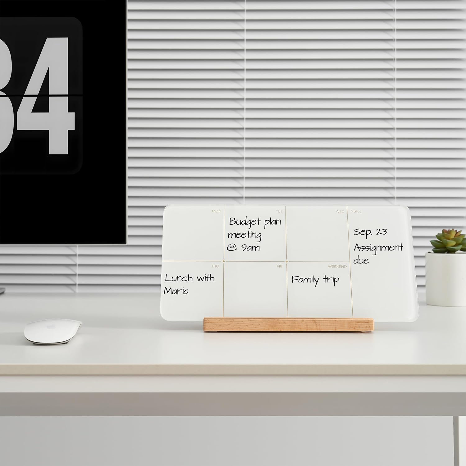 Hokku Designs Small Desktop Weekly Calendar Whiteboard - Frameless ...