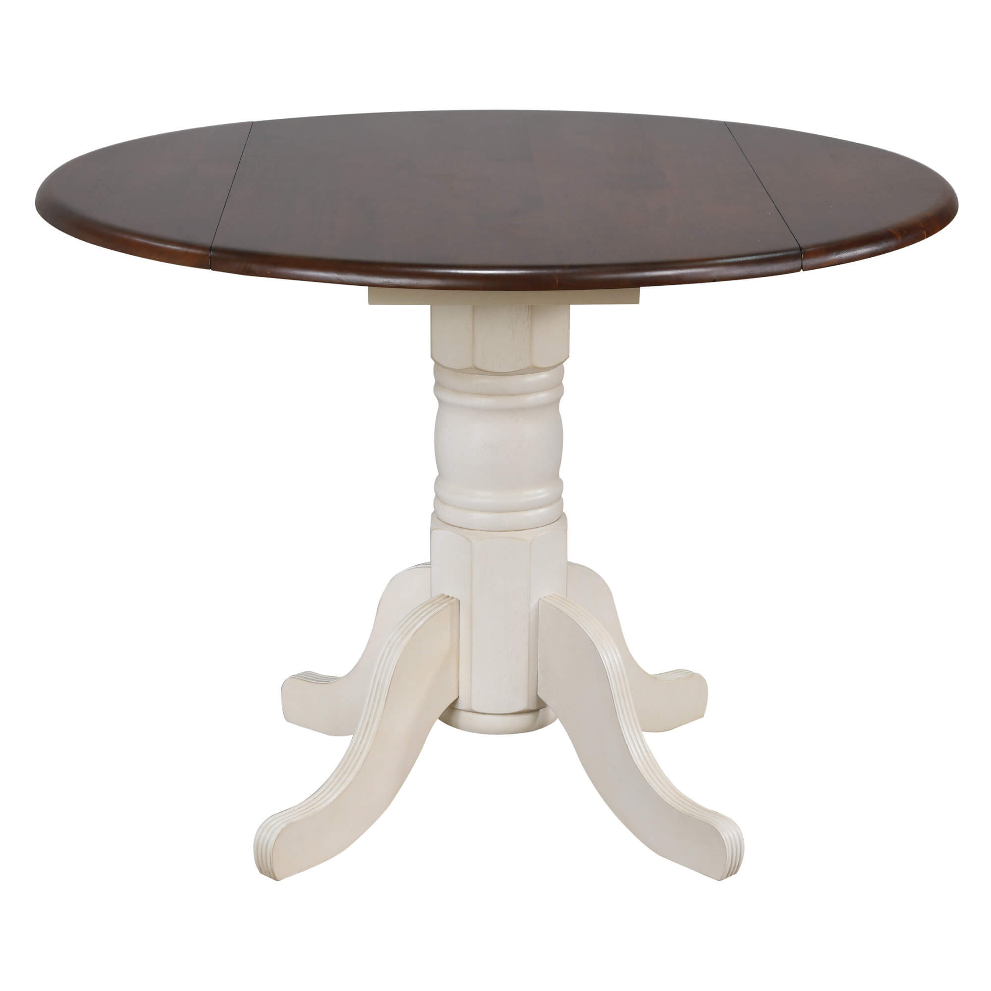 One Allium Way® Adame Drop Leaf Rubberwood Solid Wood Pedestal Dining ...