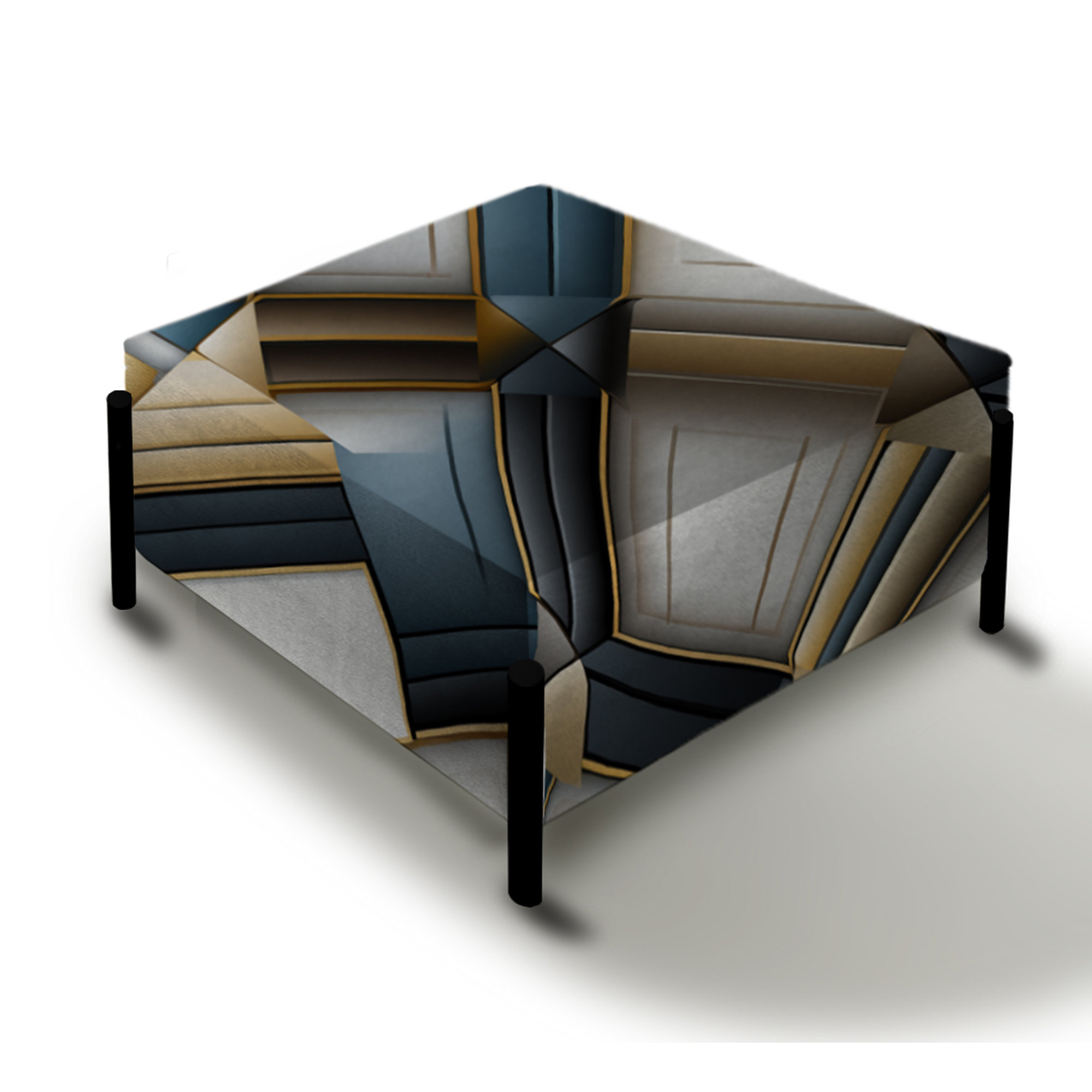 Design Art Grey And Gold Marble Mosaic Dimensions - Geometric Large ...