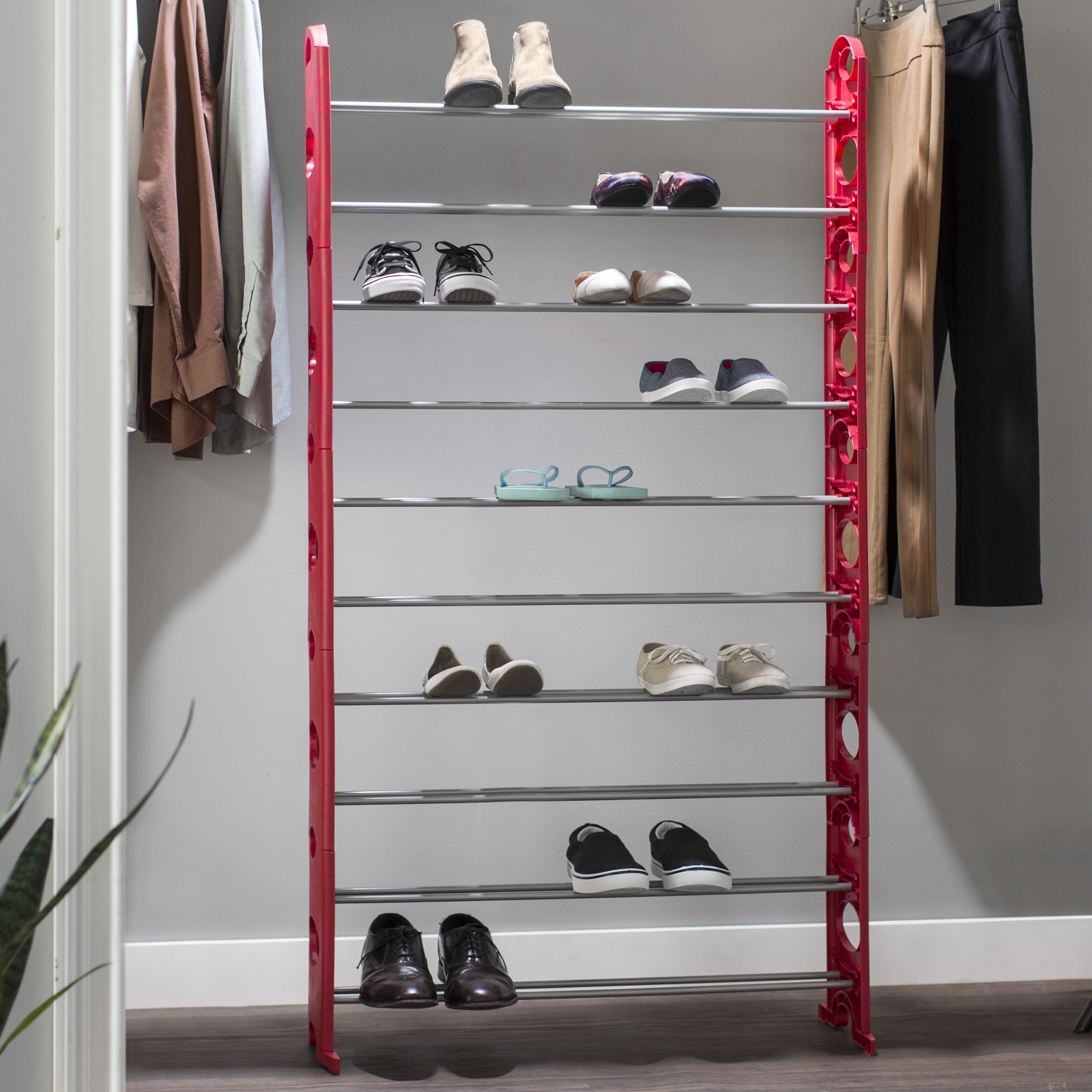 Rebrilliant 50 Pair Stackable Shoe Rack & Reviews | Wayfair