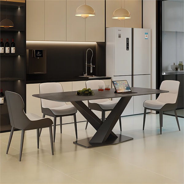 Corrigan Studio® Modern Minimalist Dining Table Set with 6 Chairs | Wayfair