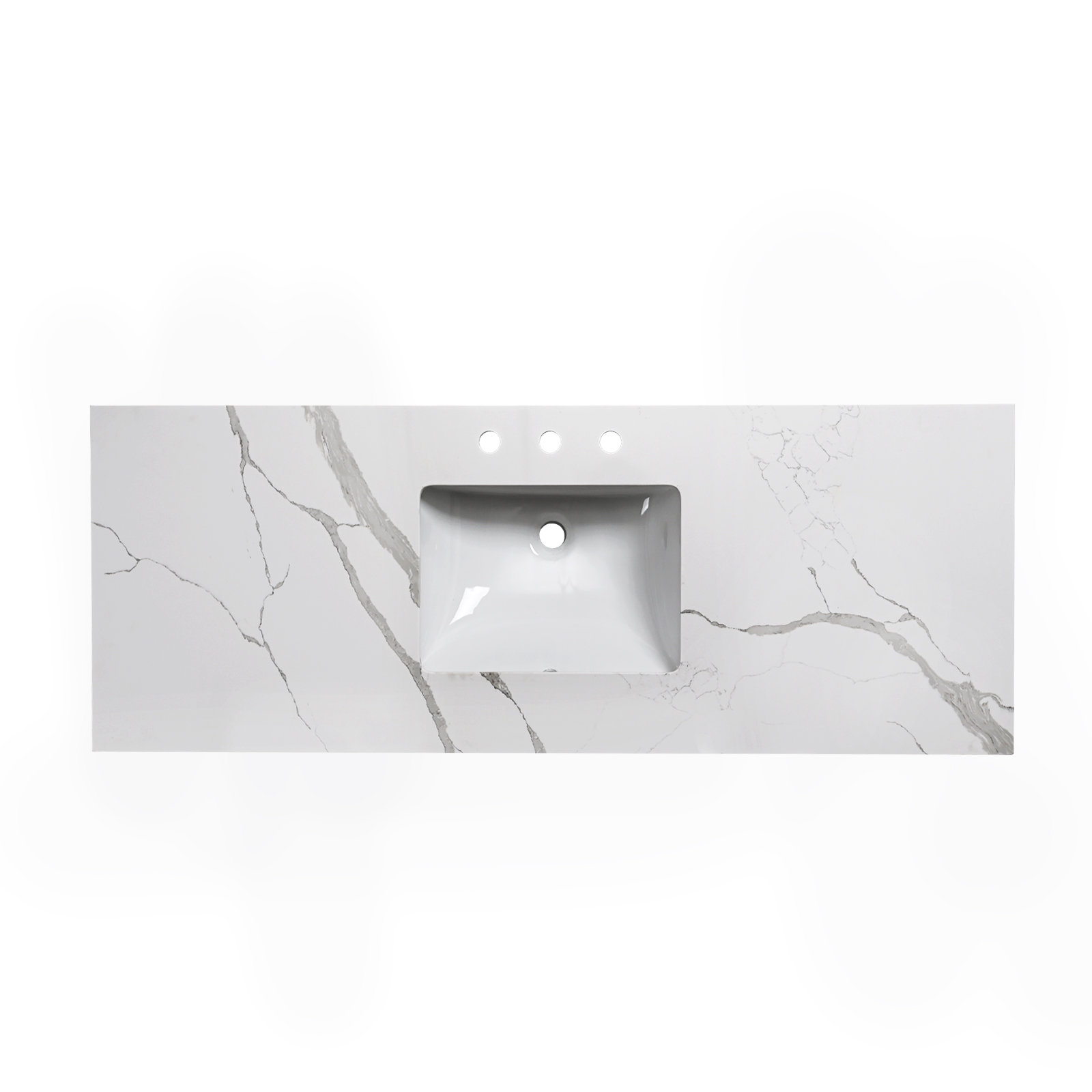 Enyibath 60 Inch Bathroom Vanity Top Quartz Stone With Rectangle ...