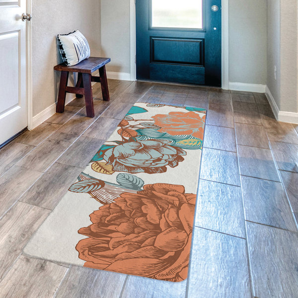 Rosalind Wheeler Runner Deema Floral Machine Woven Runner 68cm X 235cm ...