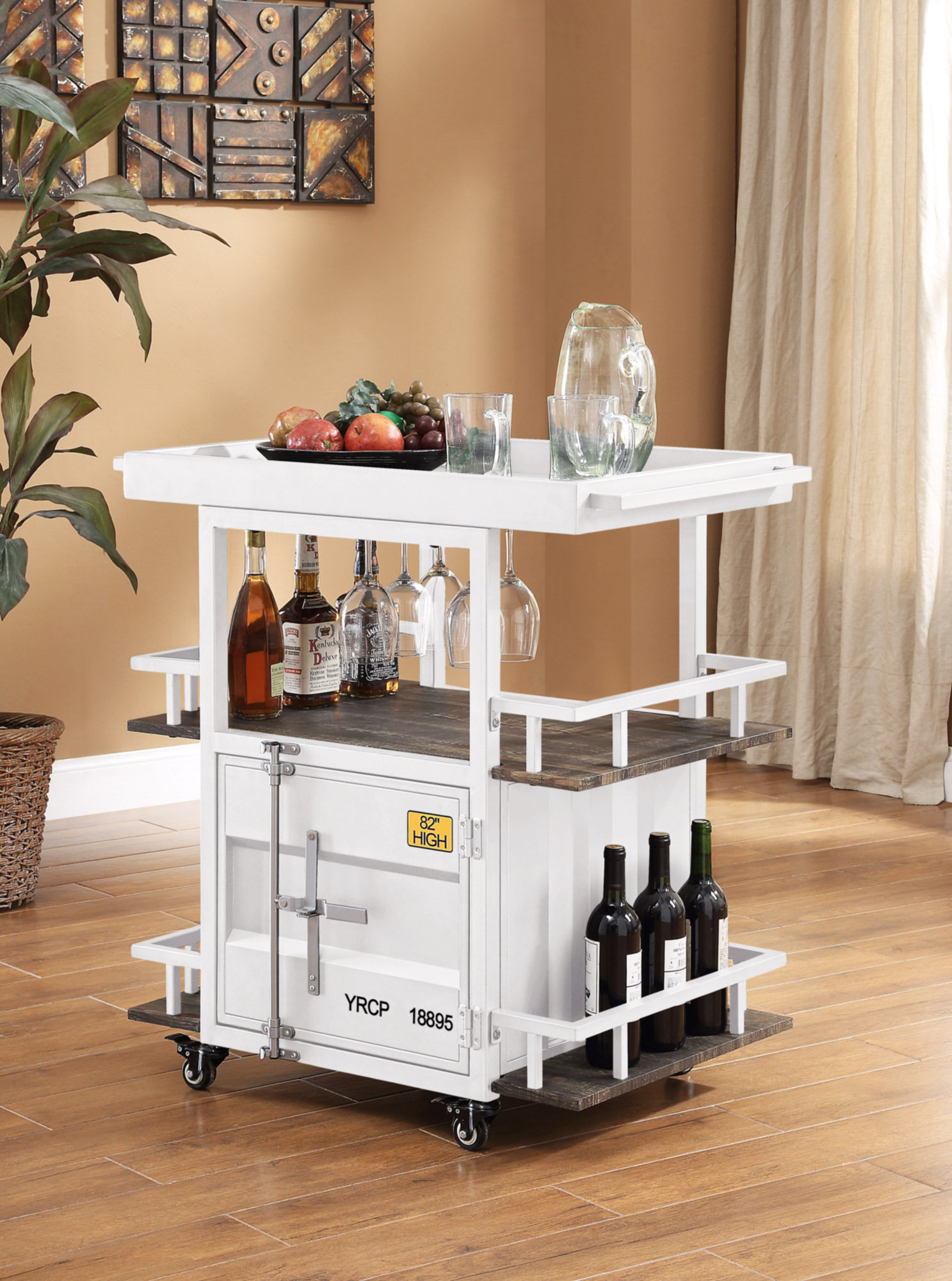 Beachcrest Home™ Cargo Rectangular Bar Cart with Compartments & Reviews ...