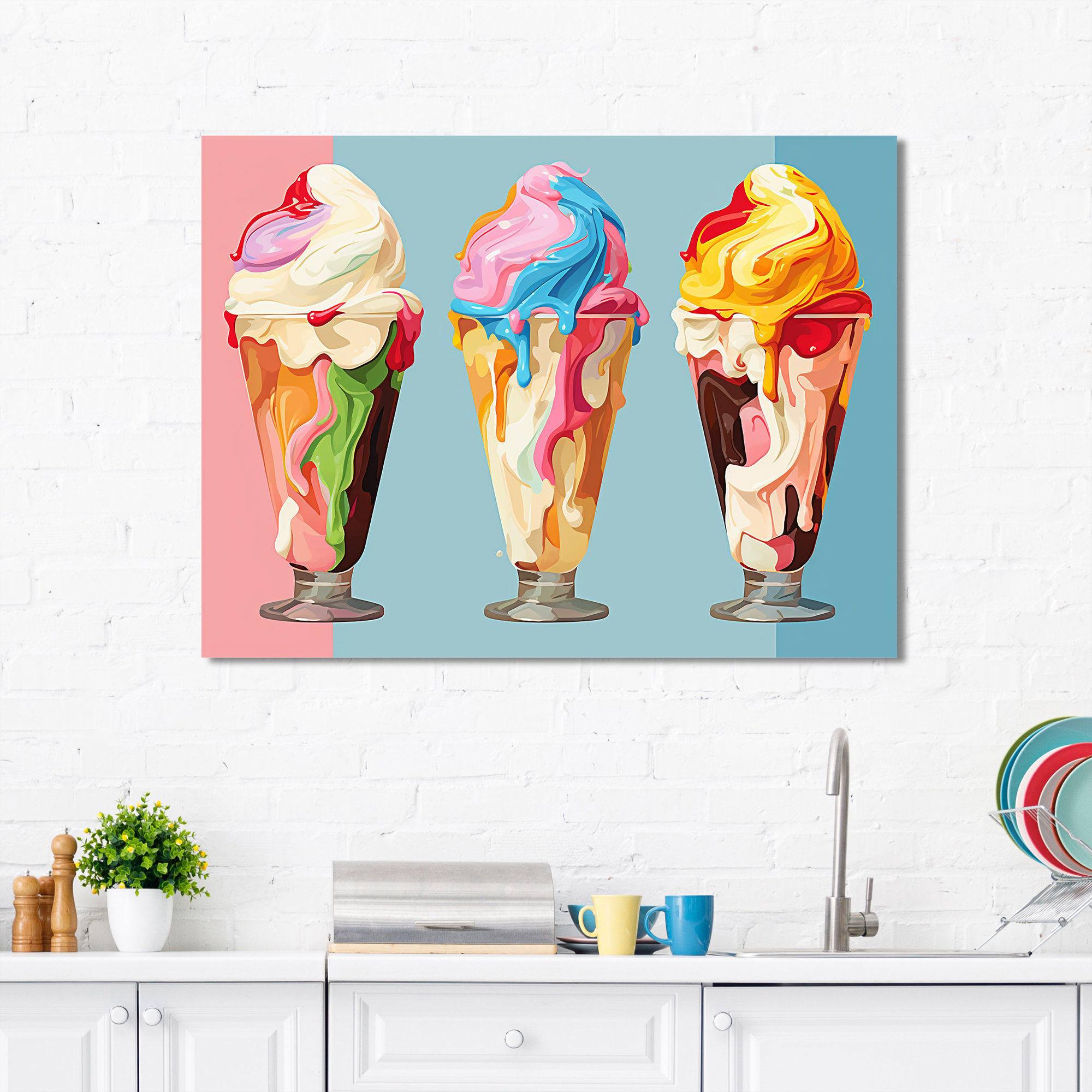 Winston Porter Red And Orange Gelato Ice Cream I - Desserts Wall Art ...