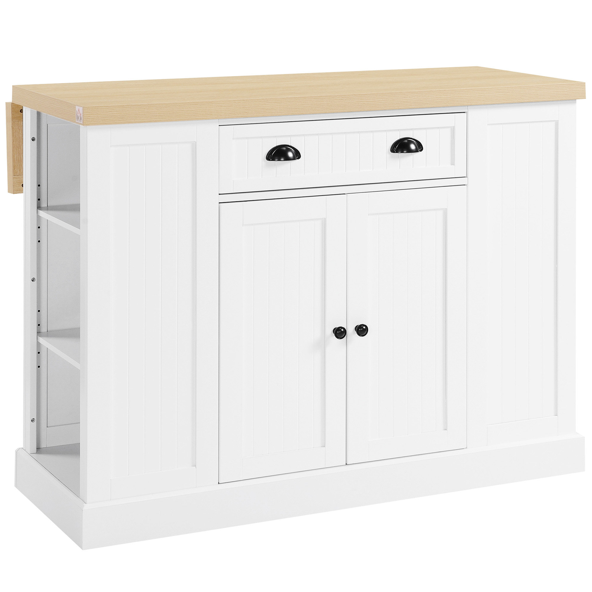 Gracie Oaks 47" Fluted-Style Wooden Kitchen Island | Wayfair