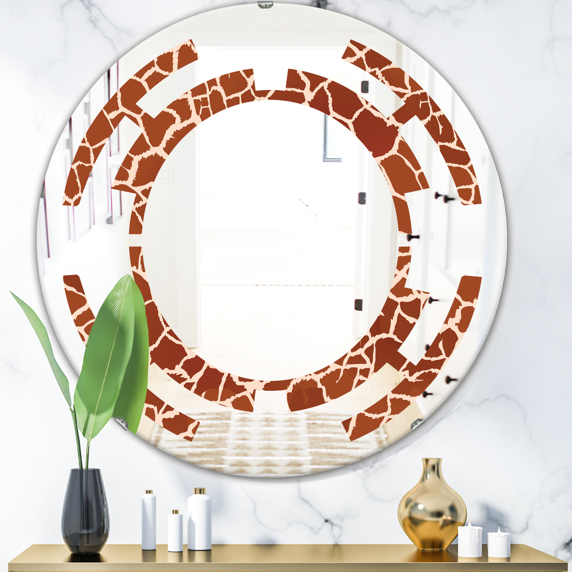 East Urban Home Miroir mural sans cadre en fourrure safari i space ...