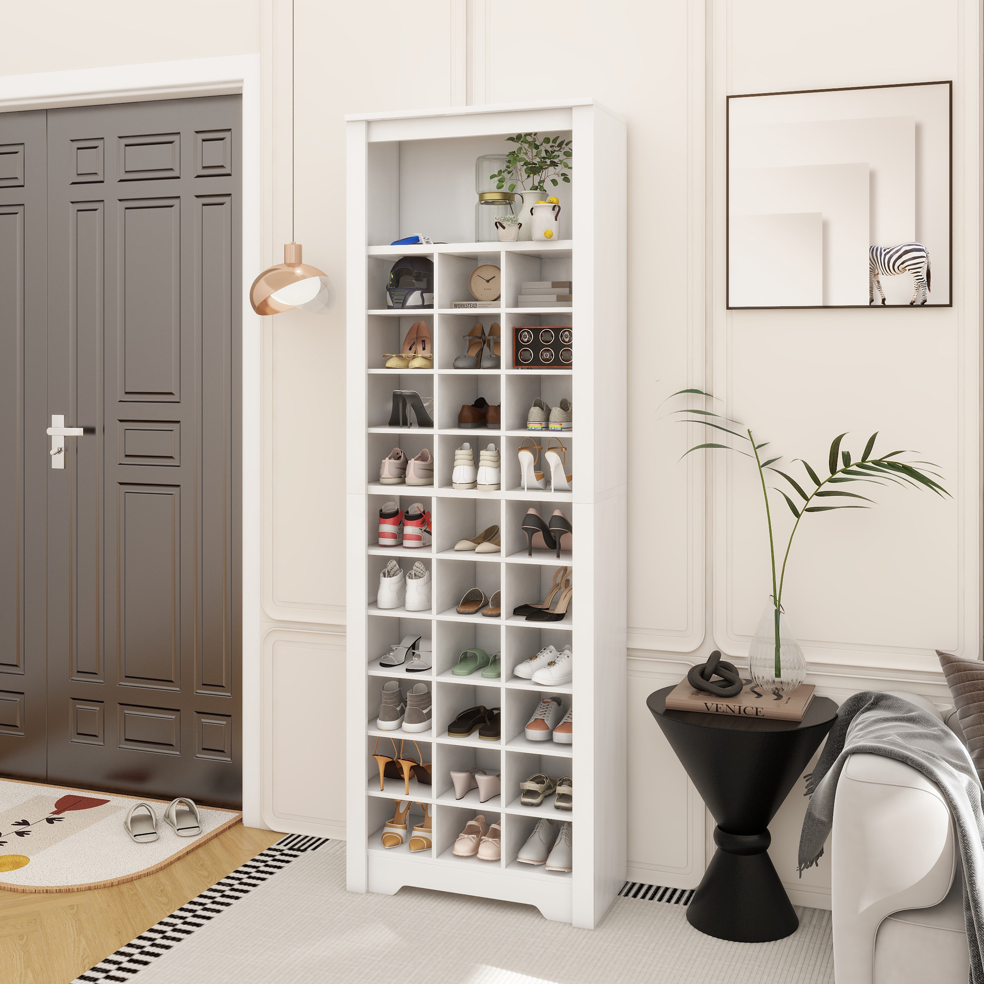 Lark Manor™ Stylish Design 30 Shoe Cubby Console, Contemporary Shoe ...