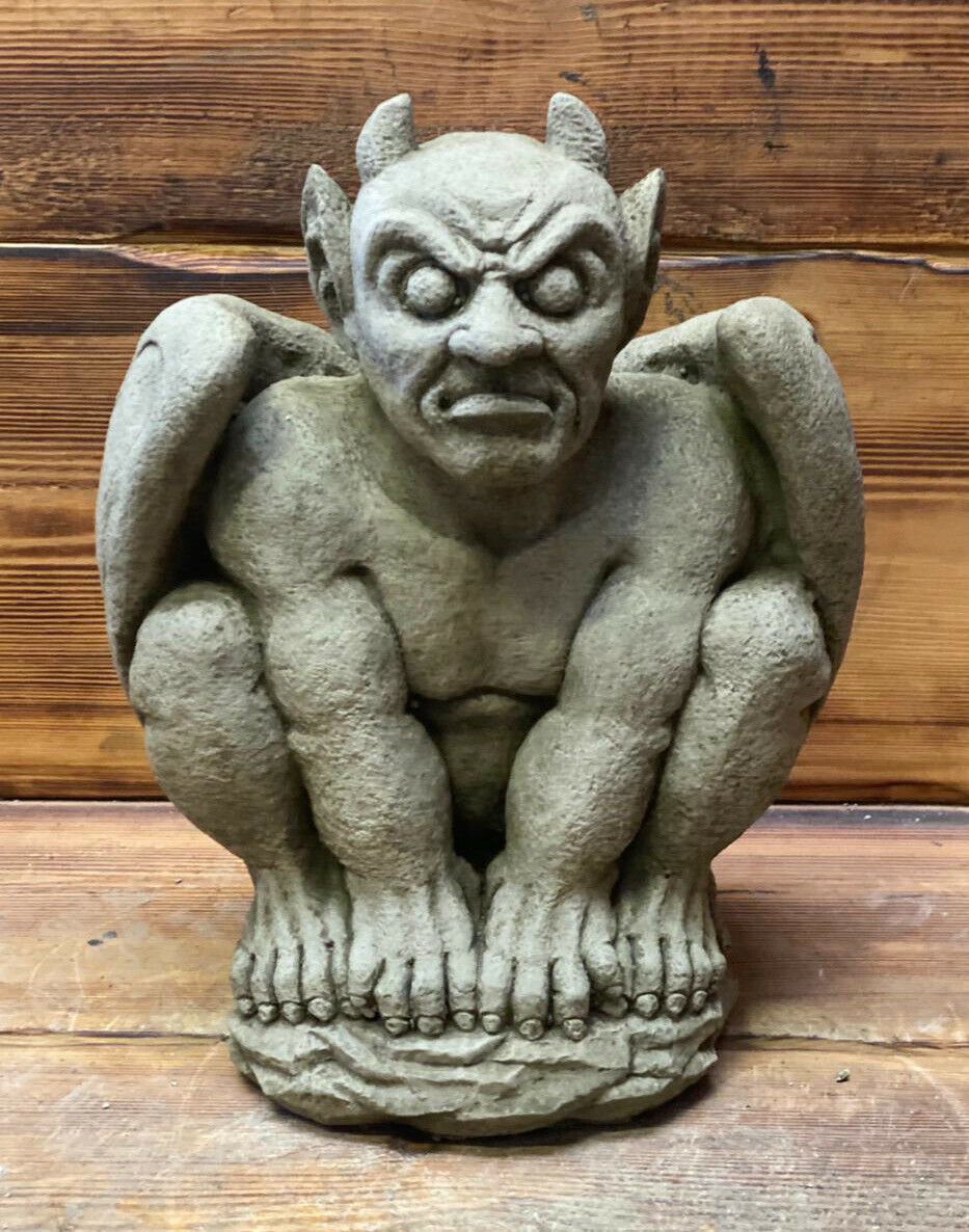 Happy Larry Rushmore Stone Garden Gargoyle Goblin Devil Gremlin Winged ...