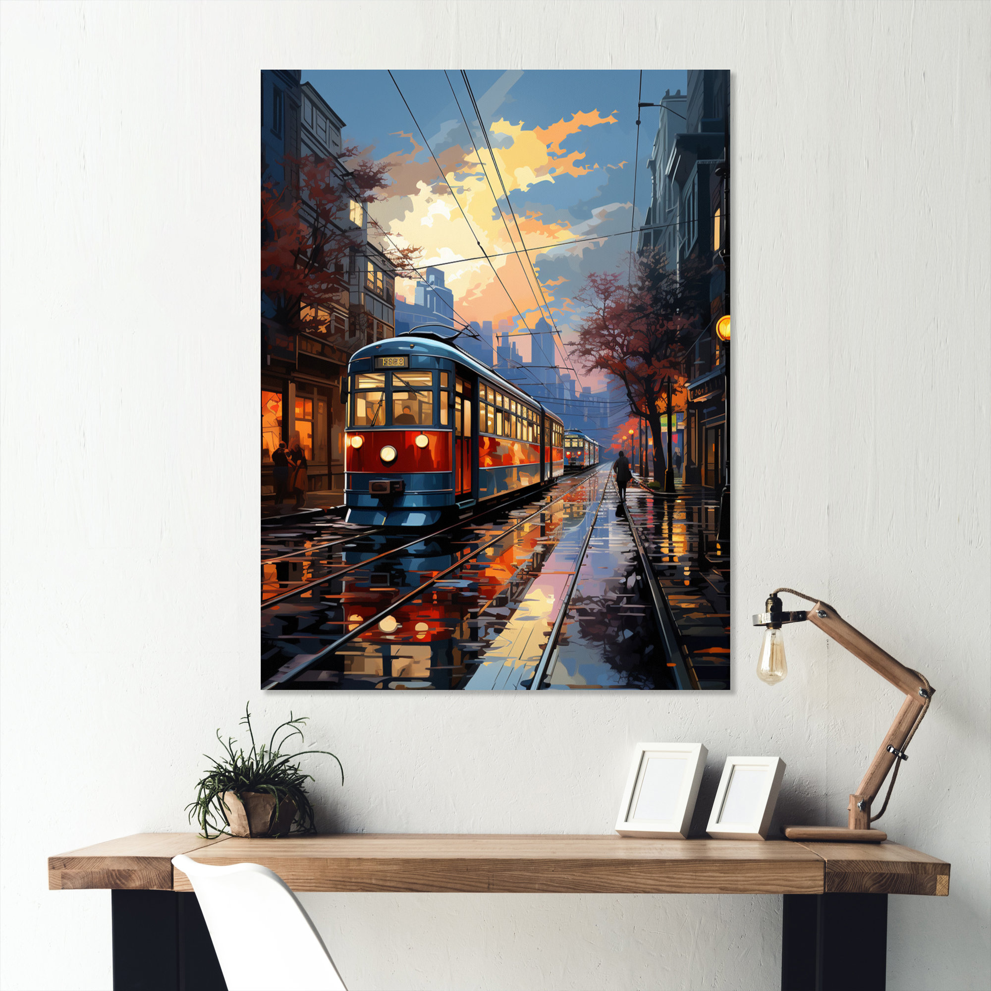 Winston Porter City Trains At Night - Train Metal Wall Art Prints ...