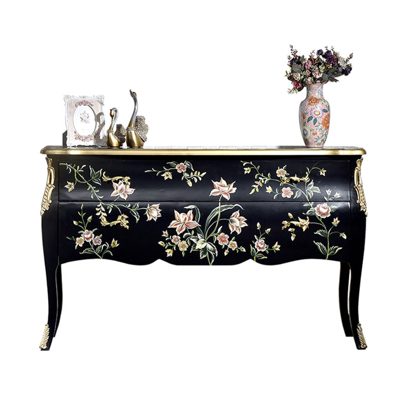 Liu's ink furniture Hand-Painted Accent Chest with 2 Drawers | Wayfair