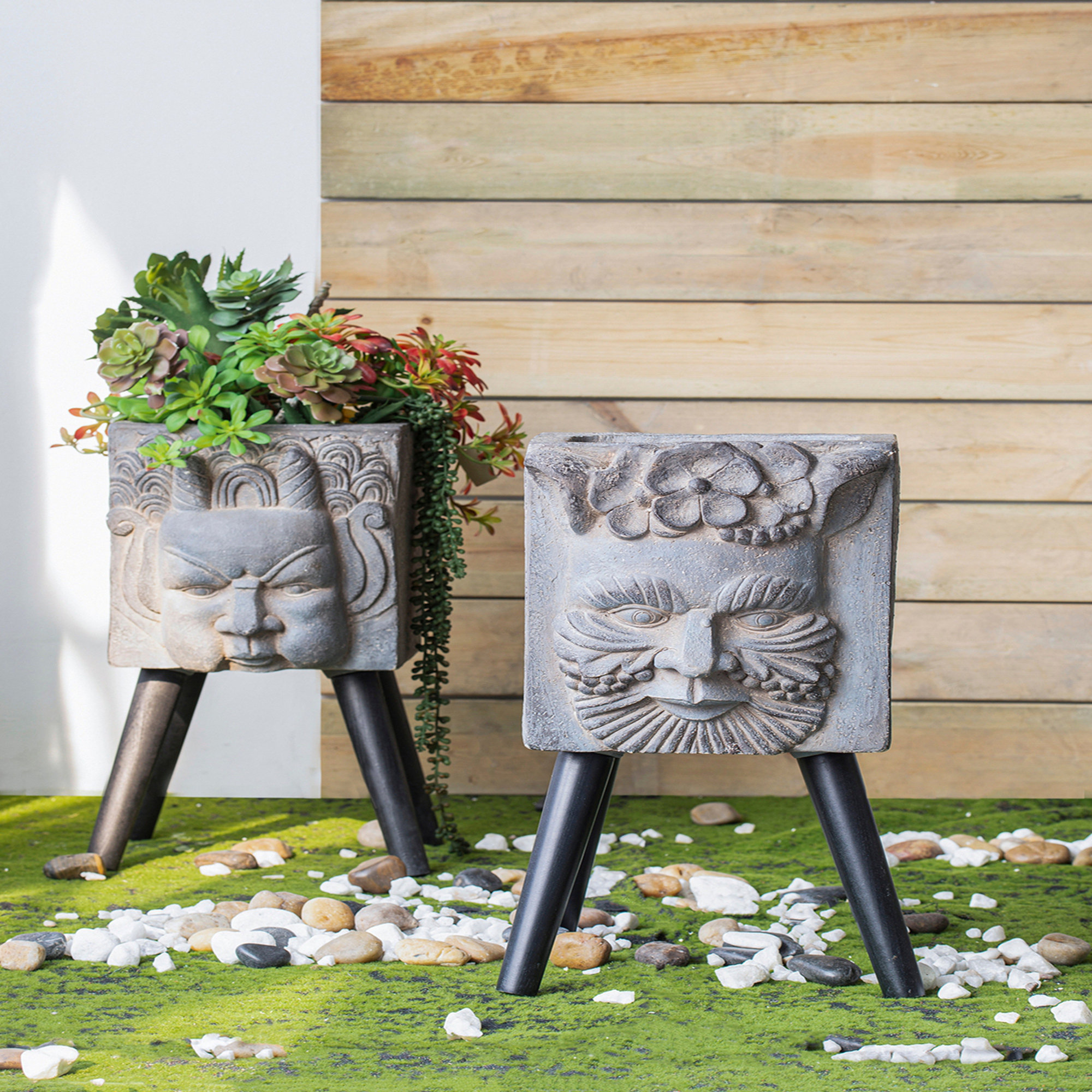 Astoria Grand 11" X 13" X 22" Greek God Statue Planter With Legs | Wayfair