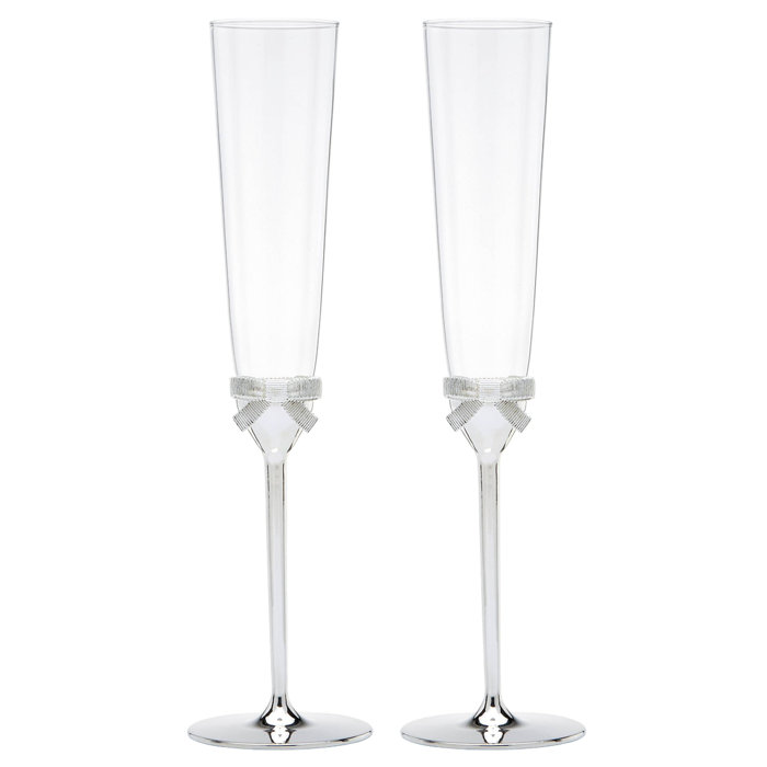 Kate Spade New York Grace 2 - Piece 6oz. Lead Crystal Flute Stemware ...