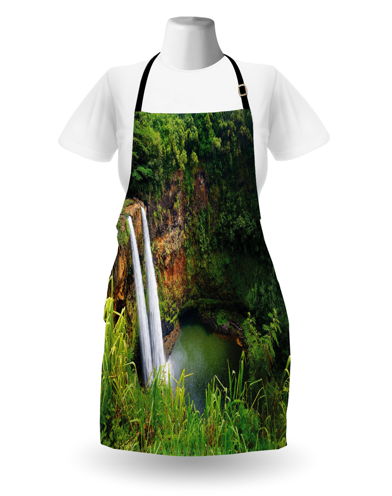 East Urban Home Landscape Apron Unisex, Twin Waterfalls Hawai, Adult ...