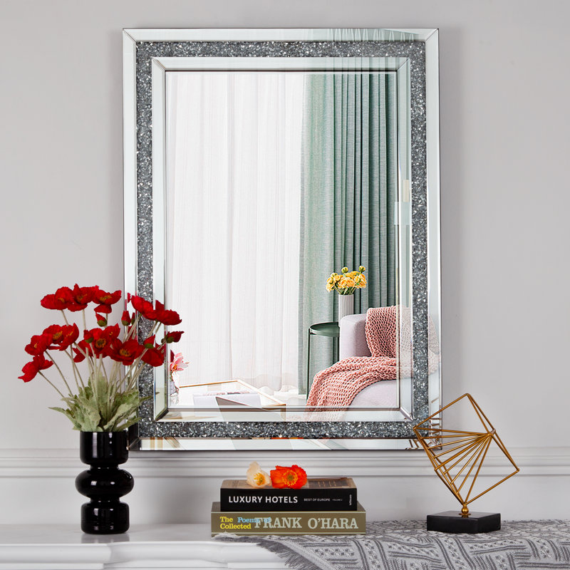 Wrought Studio™ Alasiah Decorative Crystal Mirrors Accent Mirror | Wayfair