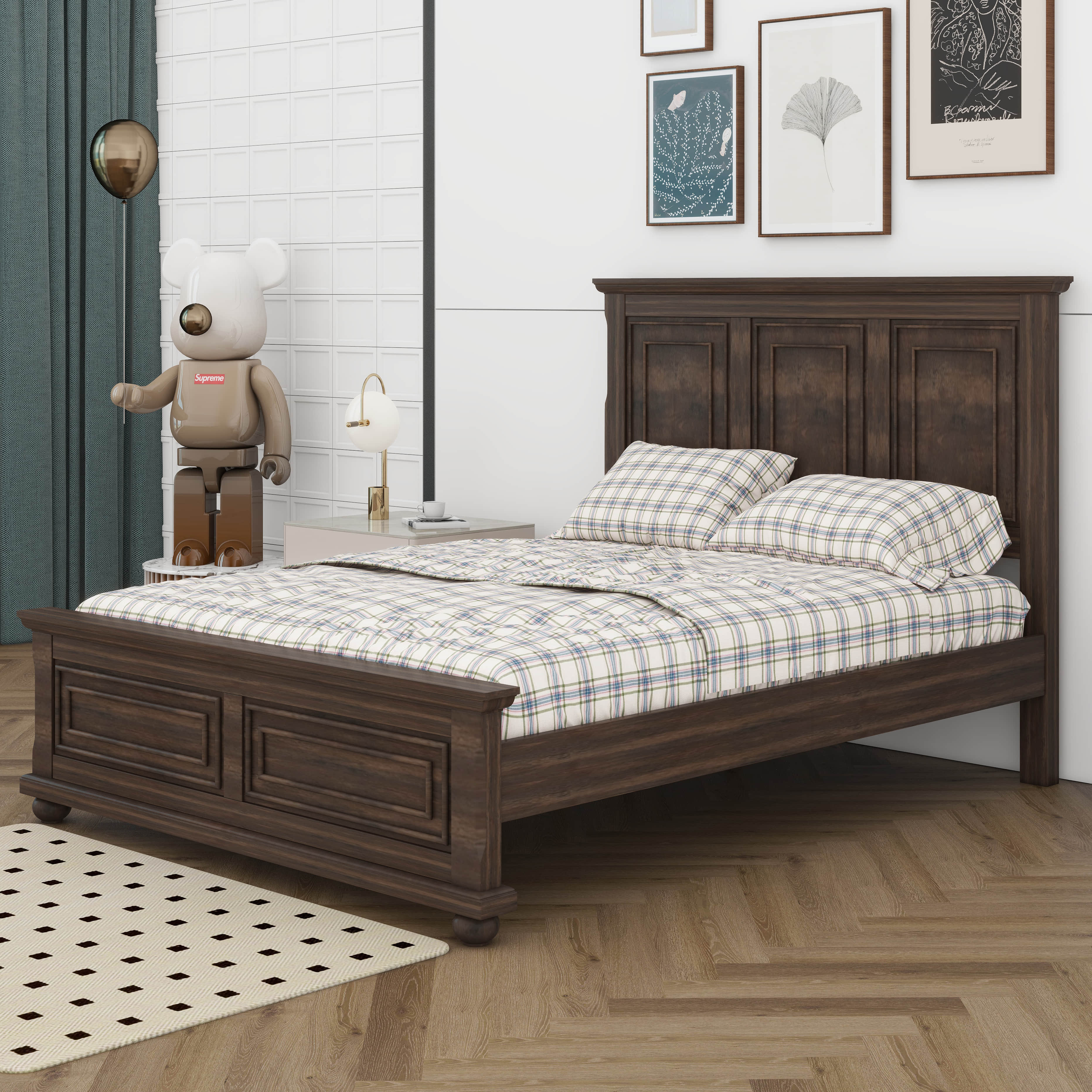 Alcott Hill® Bed Frames With Tall Headboard & Footboard, Traditional ...