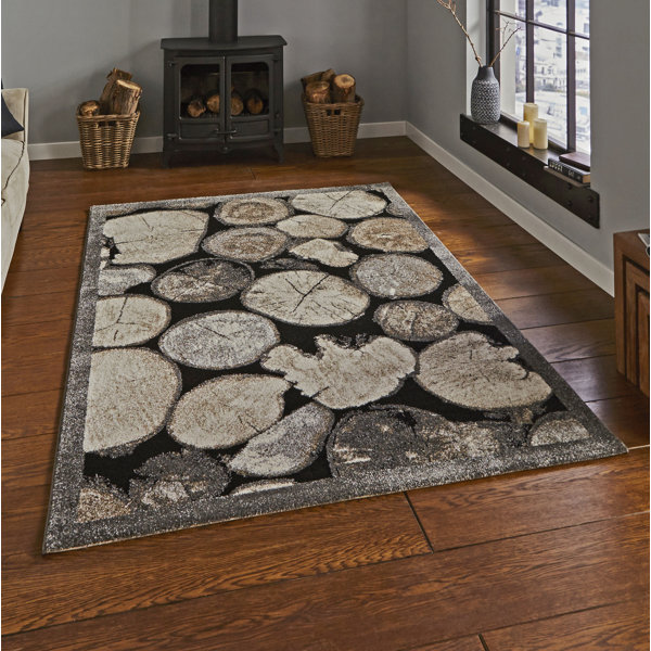 Union Rustic Woodland area rug Machine Woven Rectangle Cream | Wayfair ...