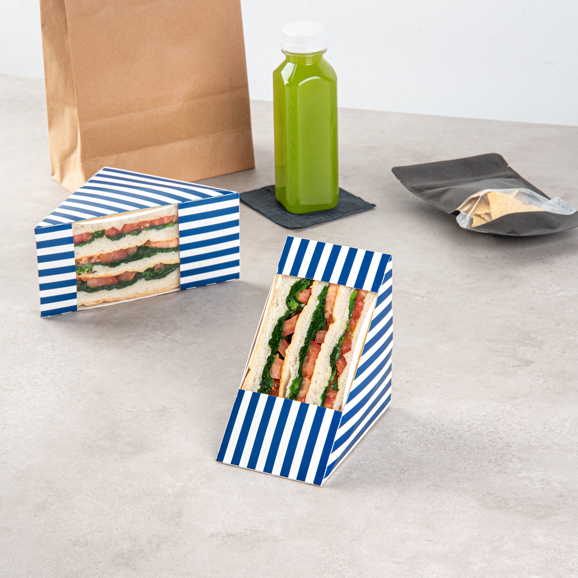 Restaurantware- 4.8 x 3.2 Inch Sandwich Paper Boxes, Large Sandwich ...