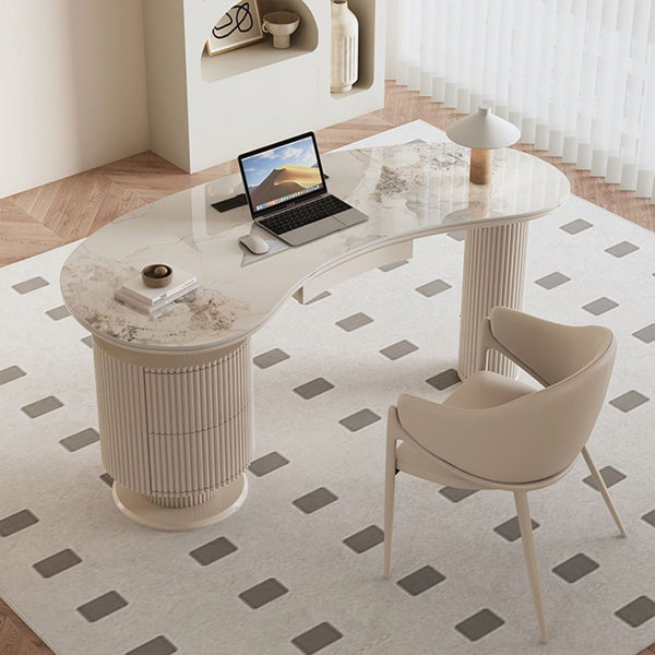 Groove Interior Crystal-cream Curved Sintered Stone+Manufactured Wood ...