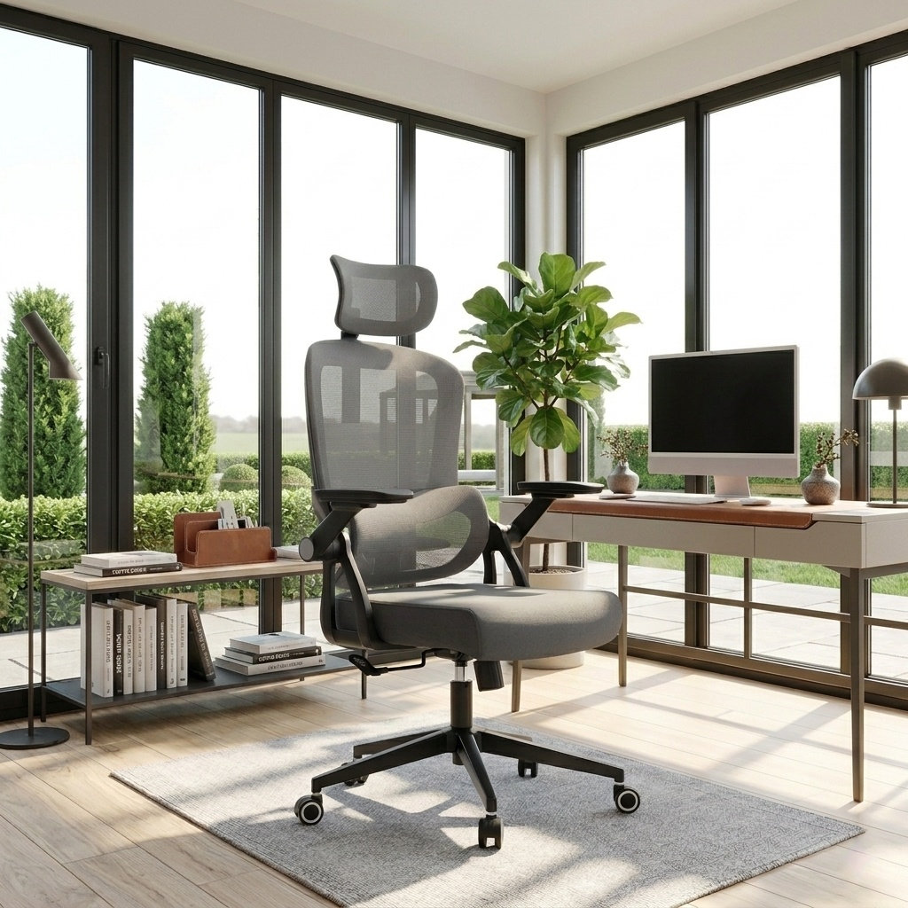Inbox Zero Heavy Duty Ergonomic Desk Office Chair, High Back Home ...