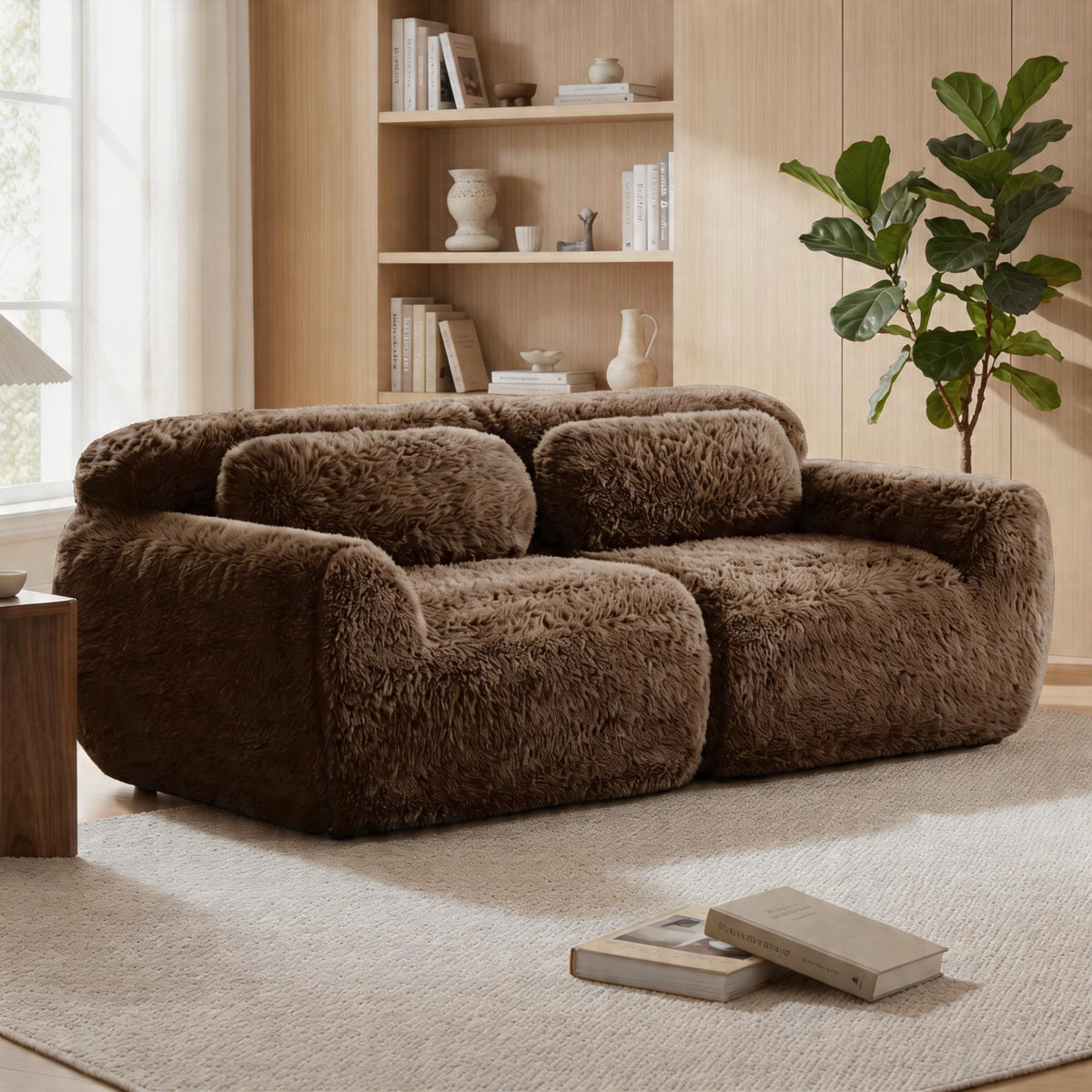 Mercer41 2-Seater Compression Plush Sofa – No Assembly, Anti-Slip Base ...
