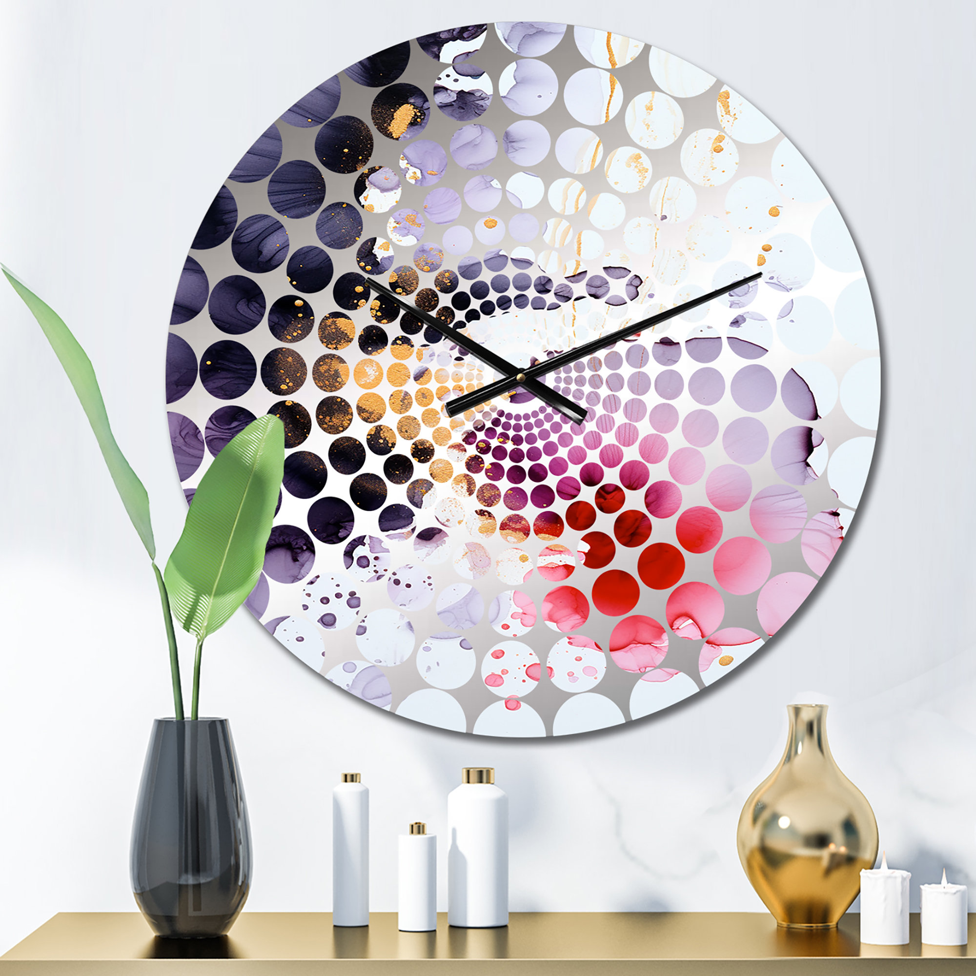 East Urban Home Marfried - Abstract Painting Wall Clock | Wayfair