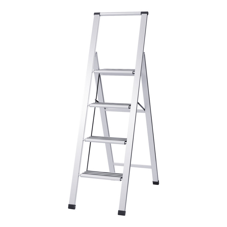 Wenko 4 - Step Aluminium Lightweight Folding Step Ladder | Wayfair.co.uk