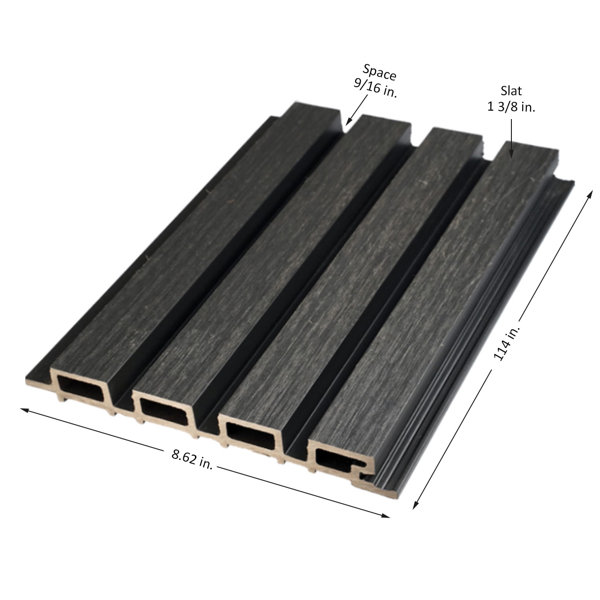 FromPlainToBeautifulInHours Linear WPC Exterior Wall Slat Panels 114 in ...