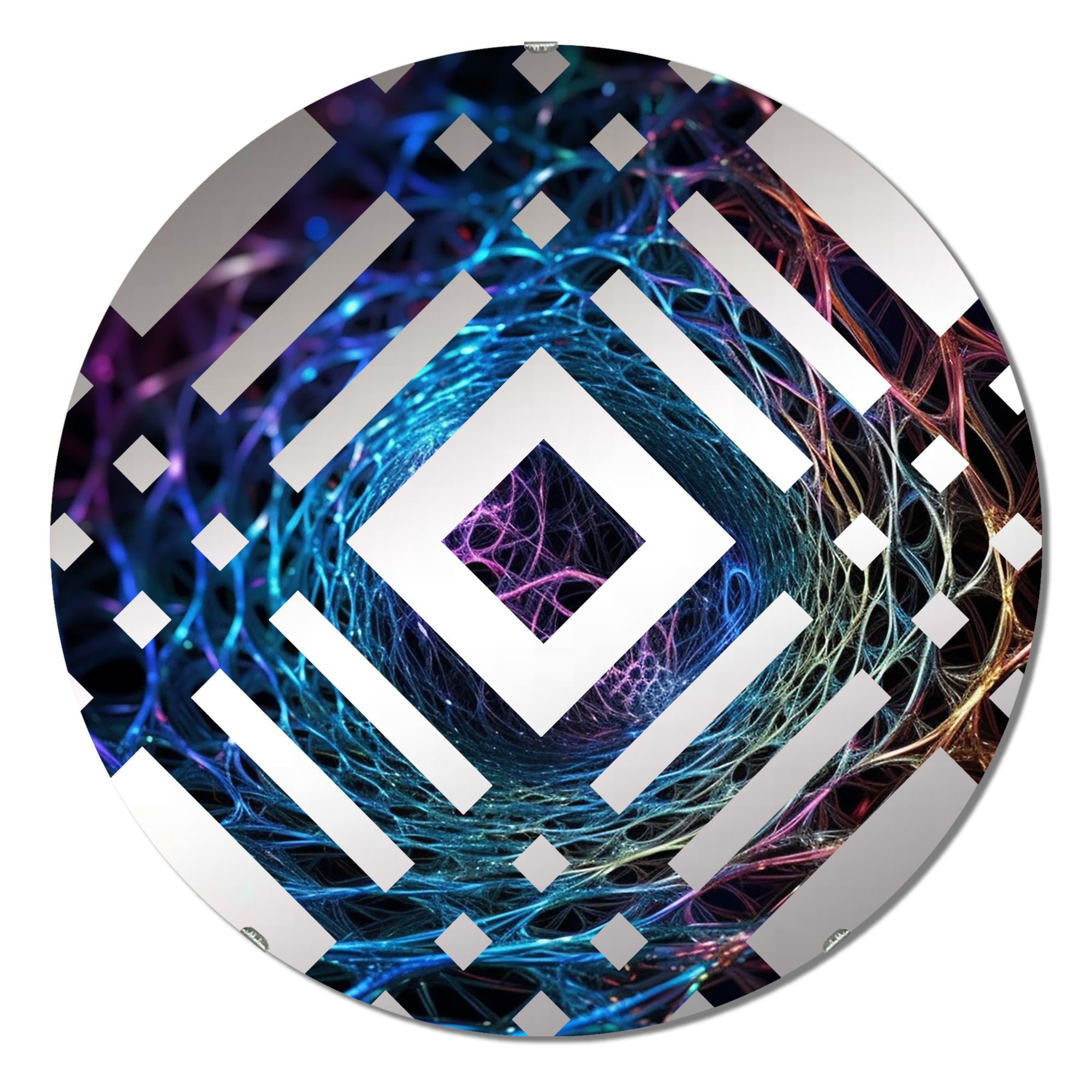 Design Art Infinity Net Space Matrix I - Diamond Decorative Mirror ...