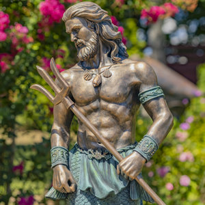 Trinx Elesio Nautical Magnesium Merman Garden Statue | Wayfair