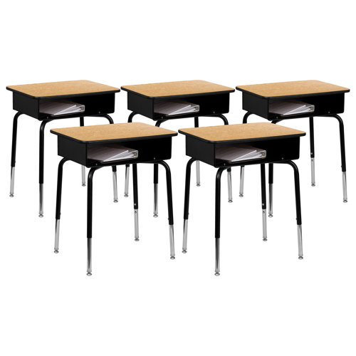 Flash Furniture Goddard Student Desks with Open Front Metal Book Boxes ...