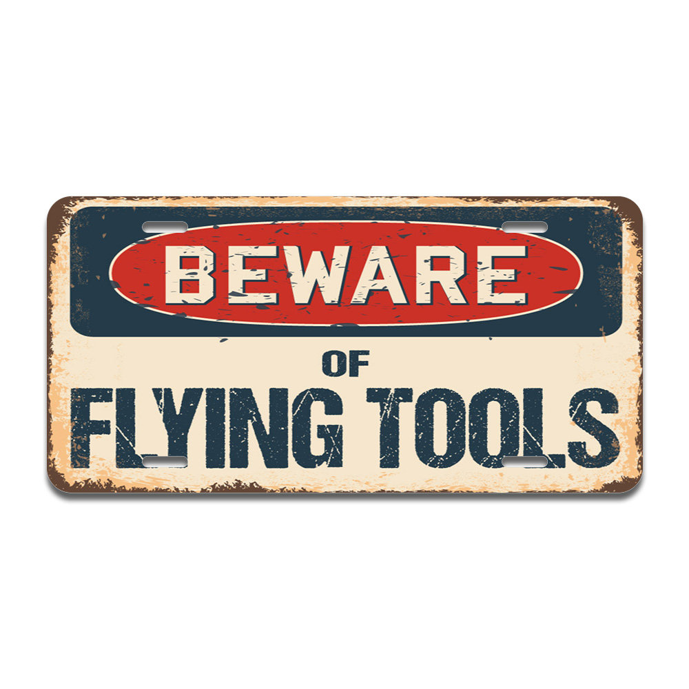 SignMission Beware of Flying Tools Aluminum Plate Frame | Wayfair